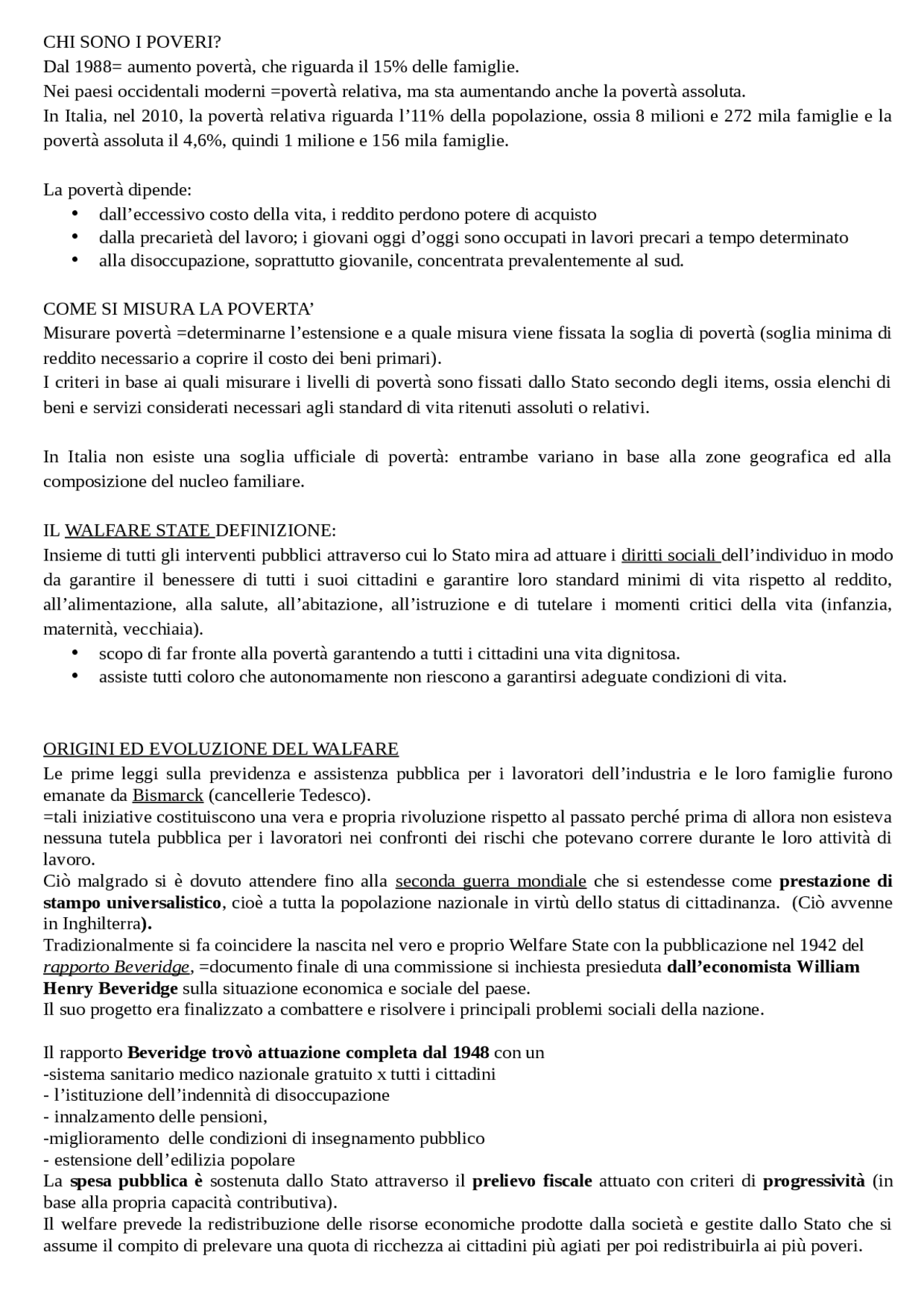 Il Welfare State Scienze Umane Appunti Di Scienze Umane Docsity