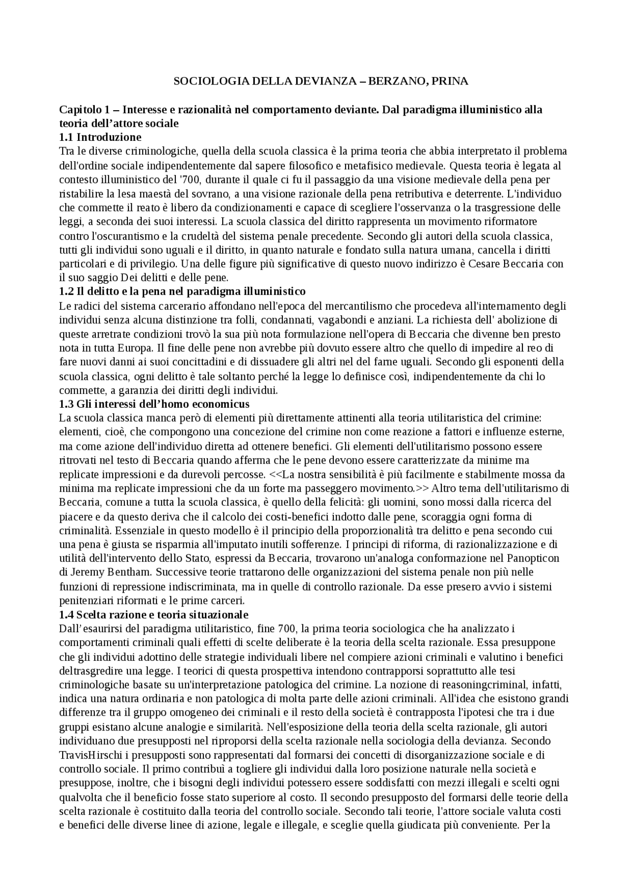 Manuale Sociologia Della Devianza Docsity