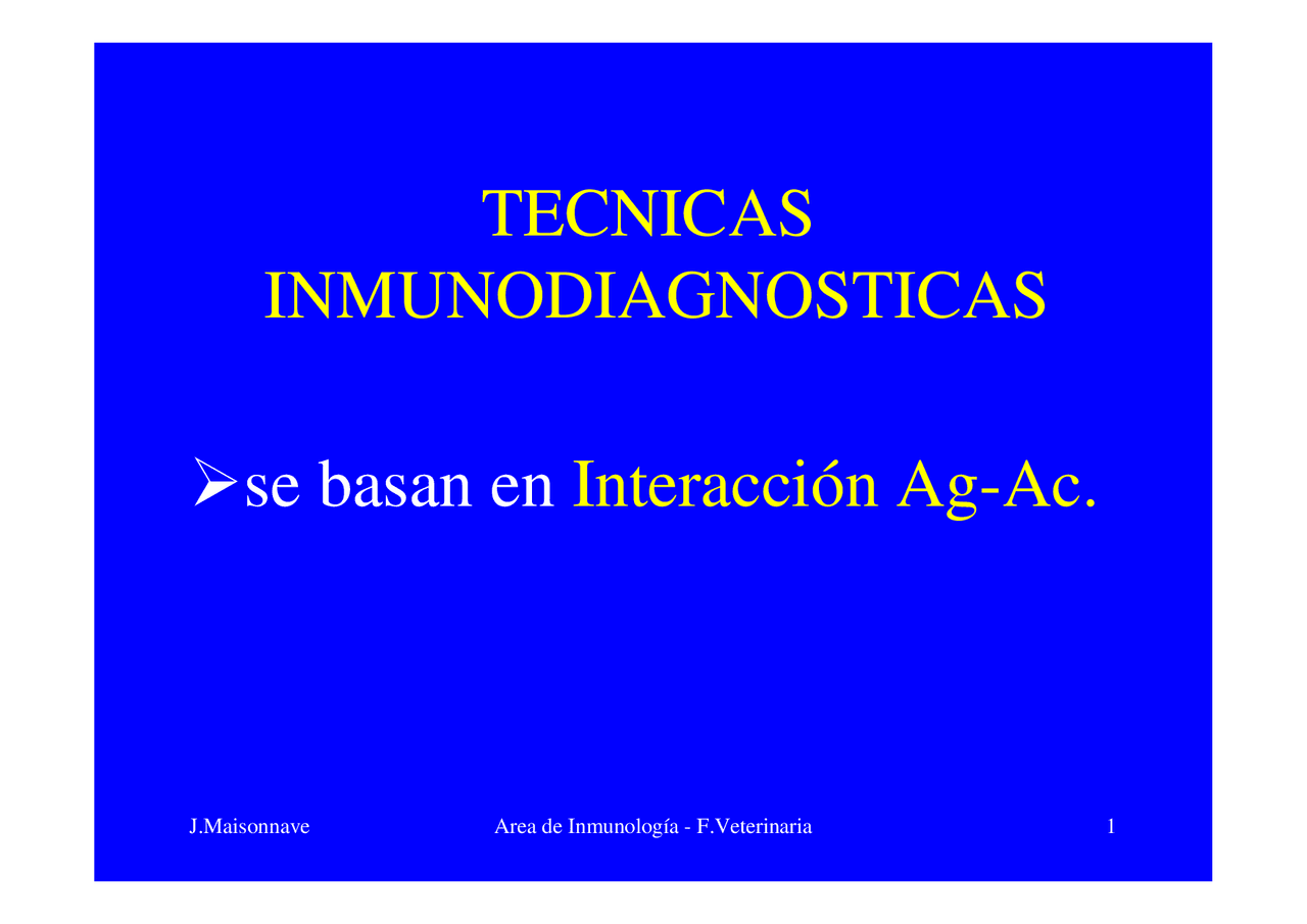 Técnicas De Inmunodiagnostico Docsity