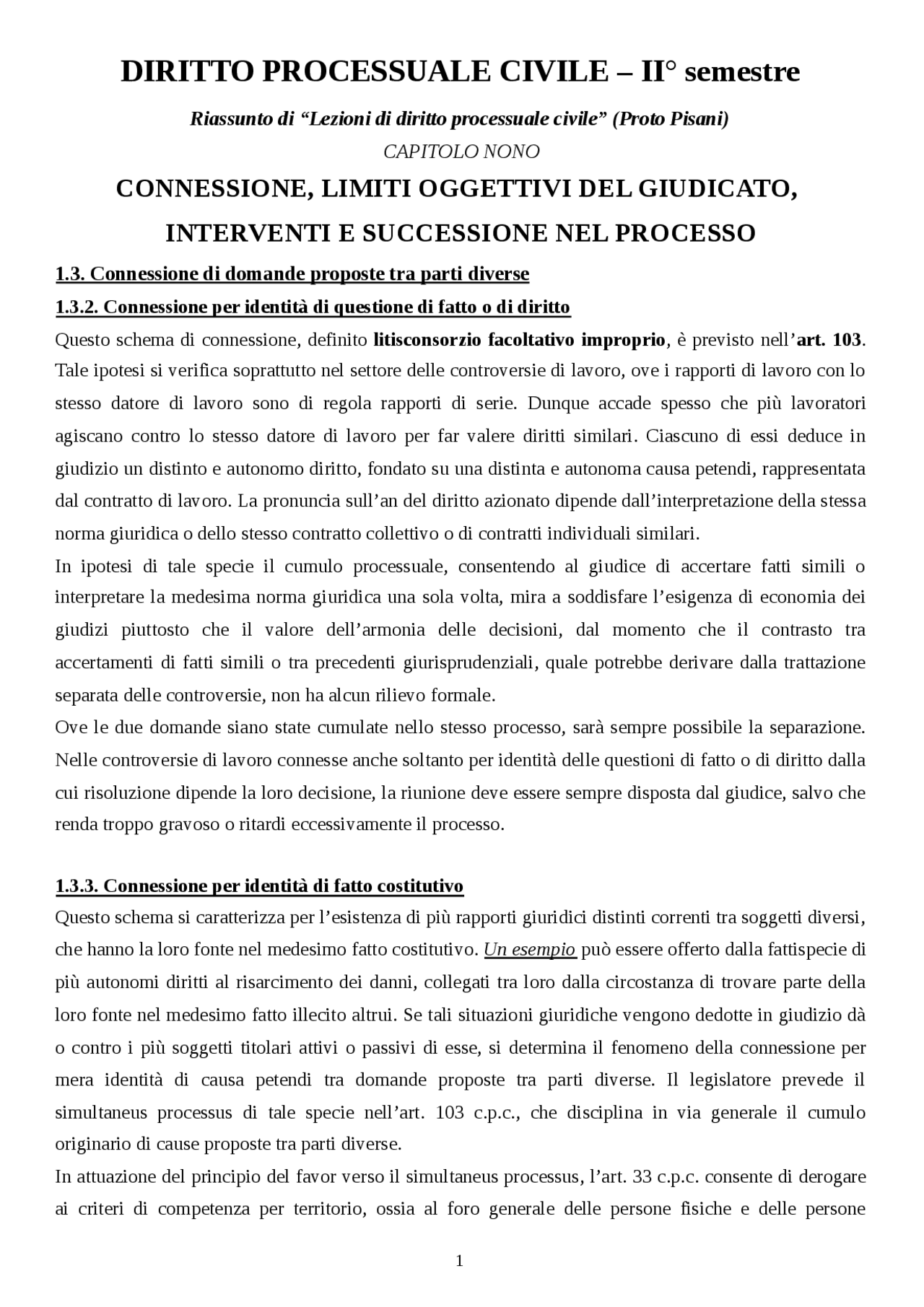Diritto Processuale Civile Secondo Semestre Docsity
