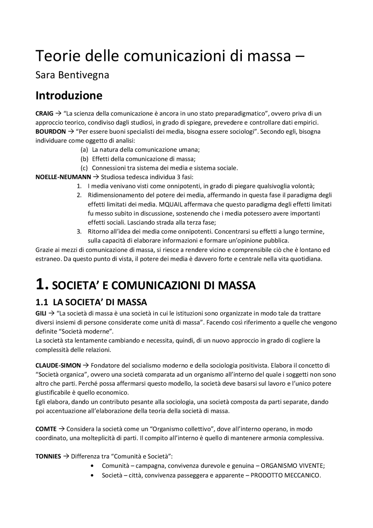 Teorie Delle Comunicazioni Di Massa Docsity