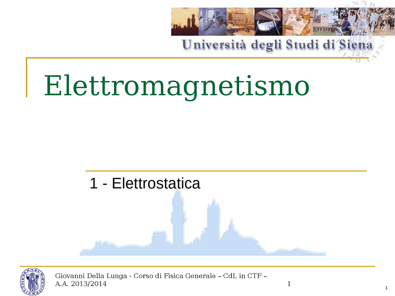 Power Point di Fisica sull'Elettrostatica - Docsity