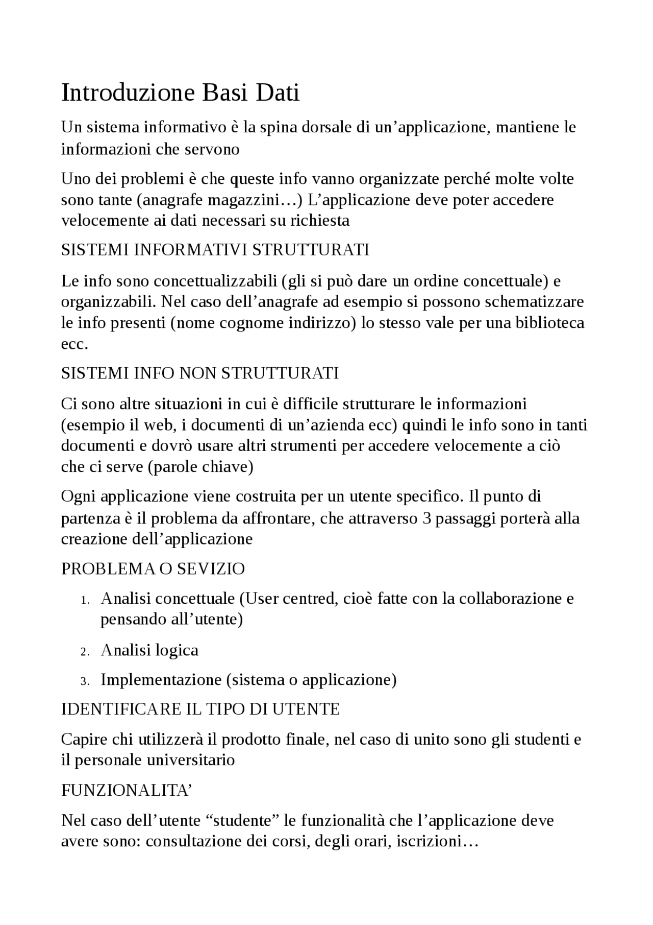 Appunti Basi Dati Dei Sistemi Informativi Docsity