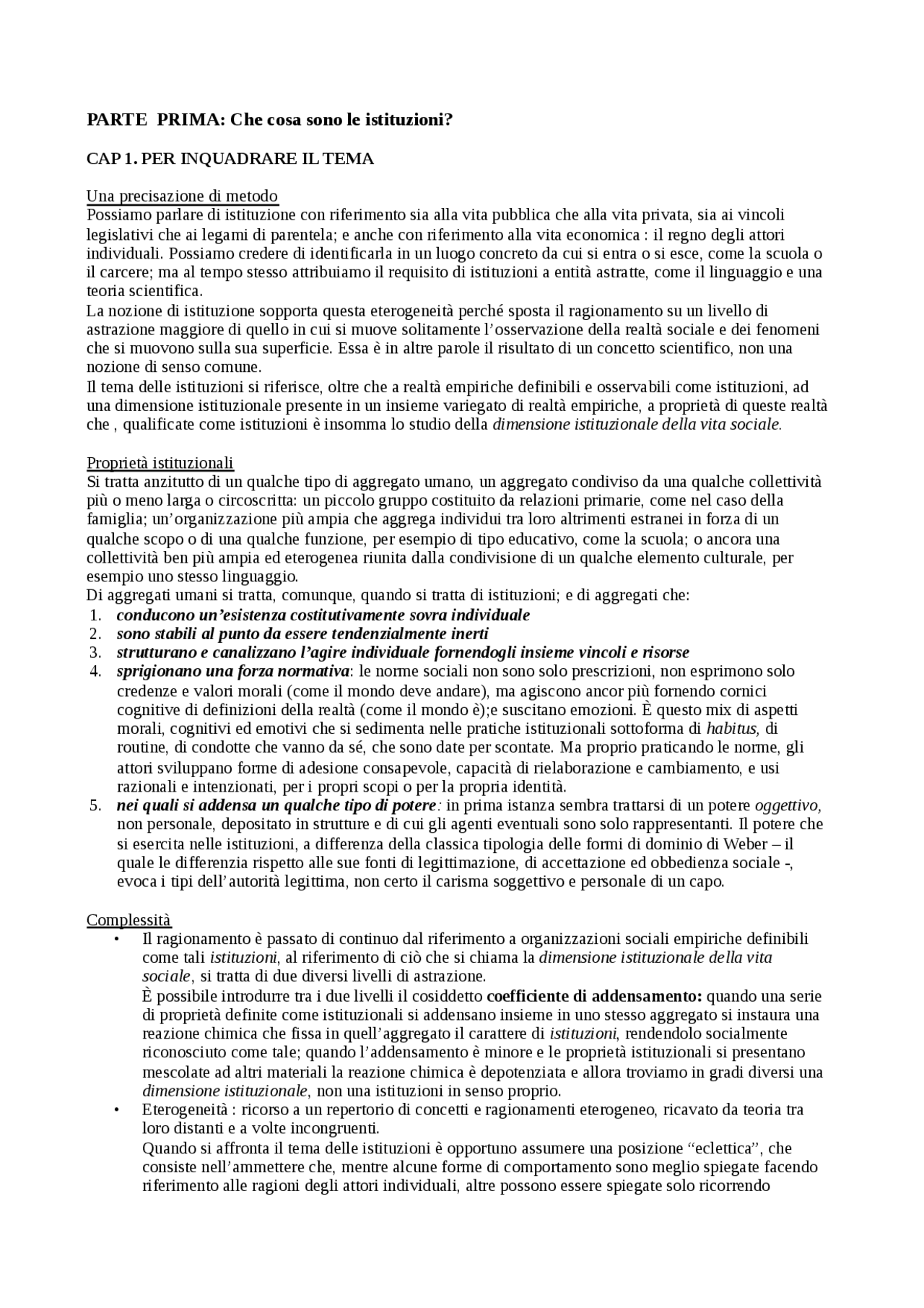 Le Istituzioni De Leonardis Docsity