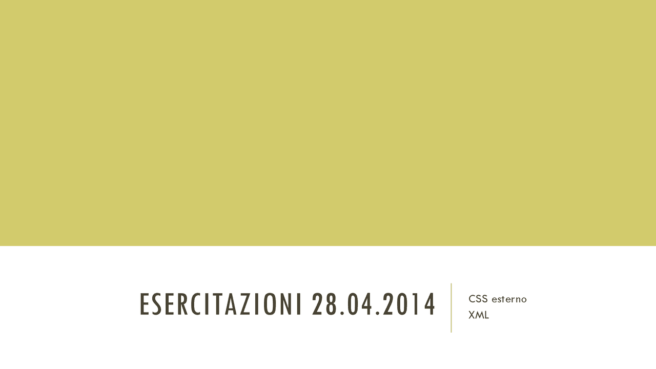 Esercitazione Su Linguaggio Xml E Css Docsity