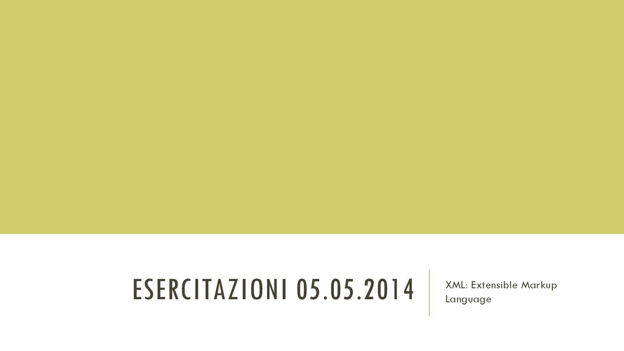 Esercitazione Su Xml Con Spiegazione Esercizi Di Tecniche E Linguaggi