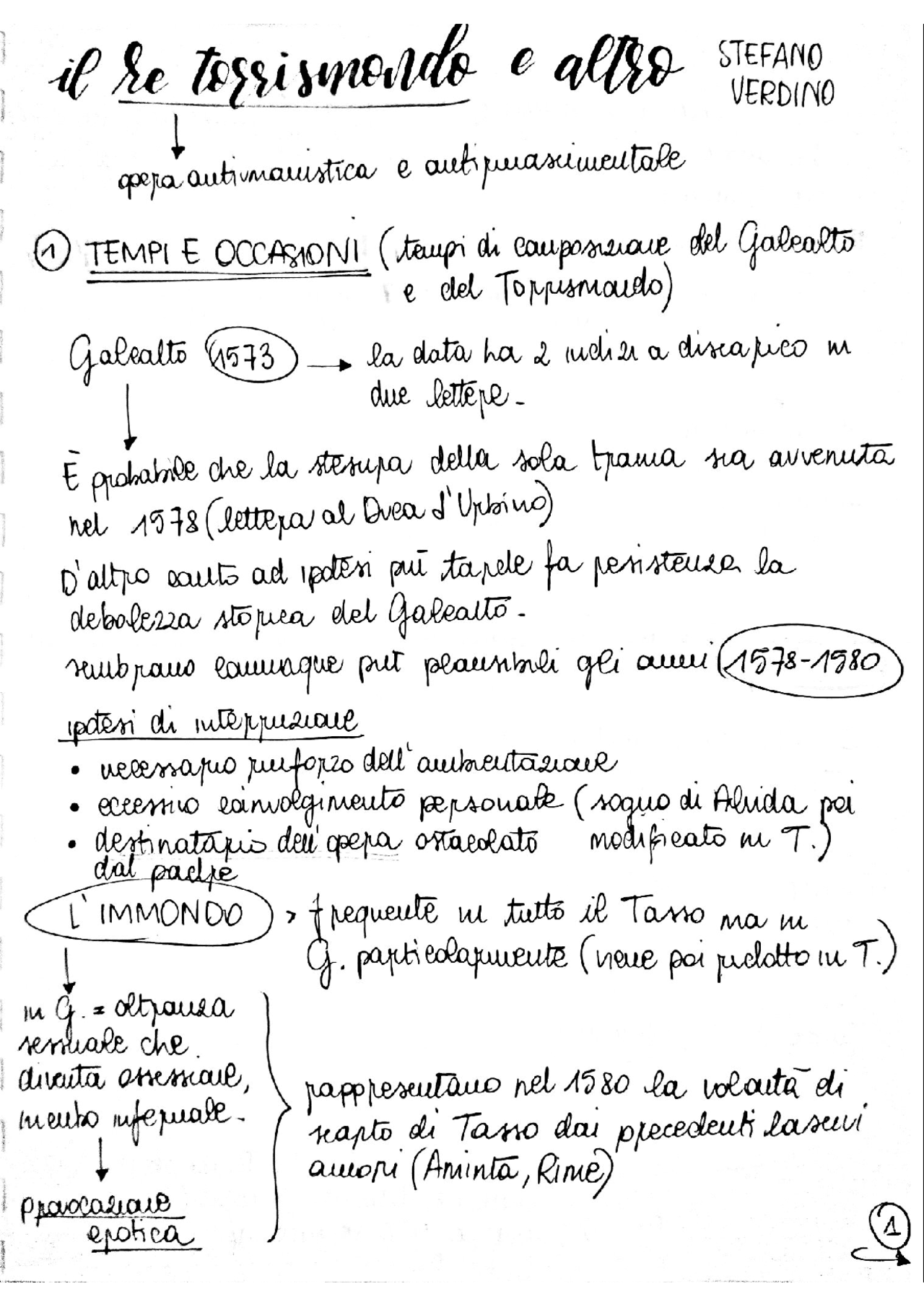 Analisi Del Re Torrismondo Del Tasso Verdino Docsity