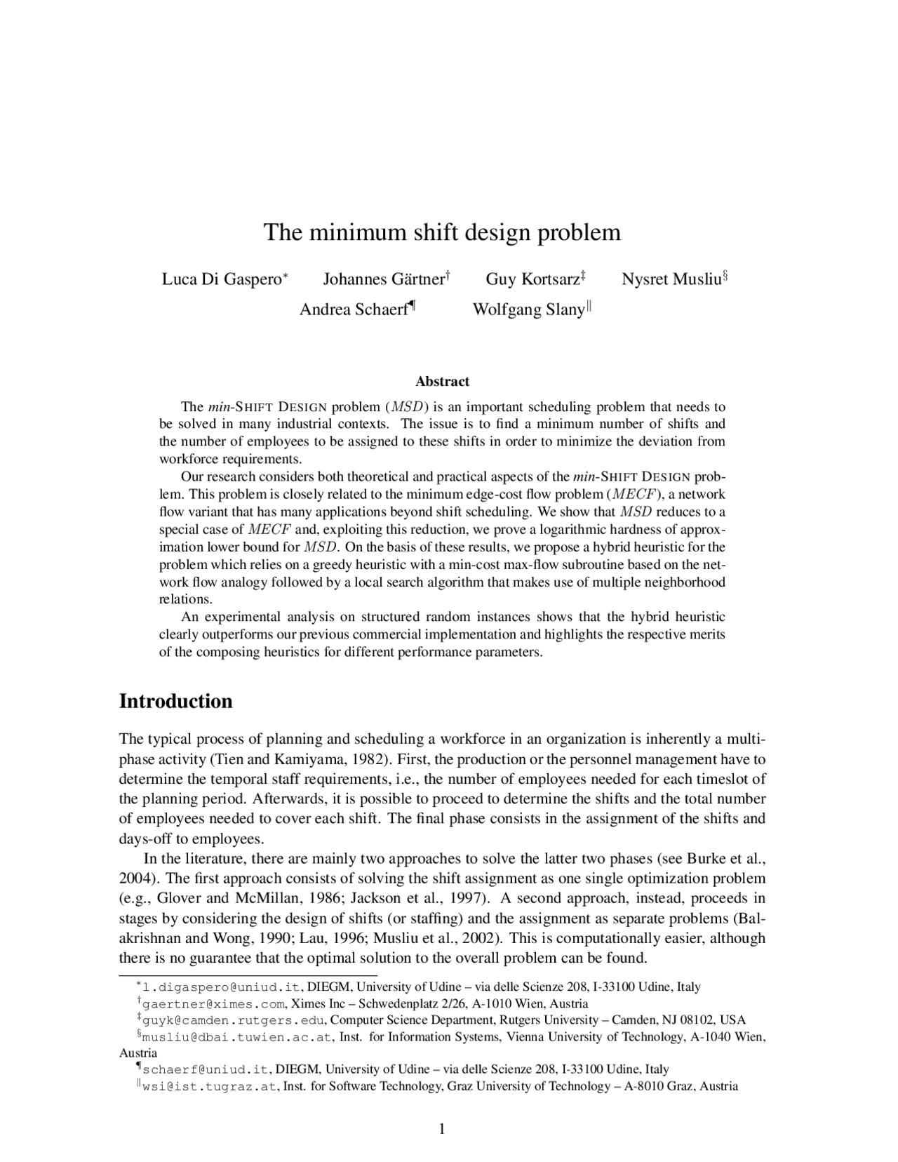 Minimum Shift Design Docsity