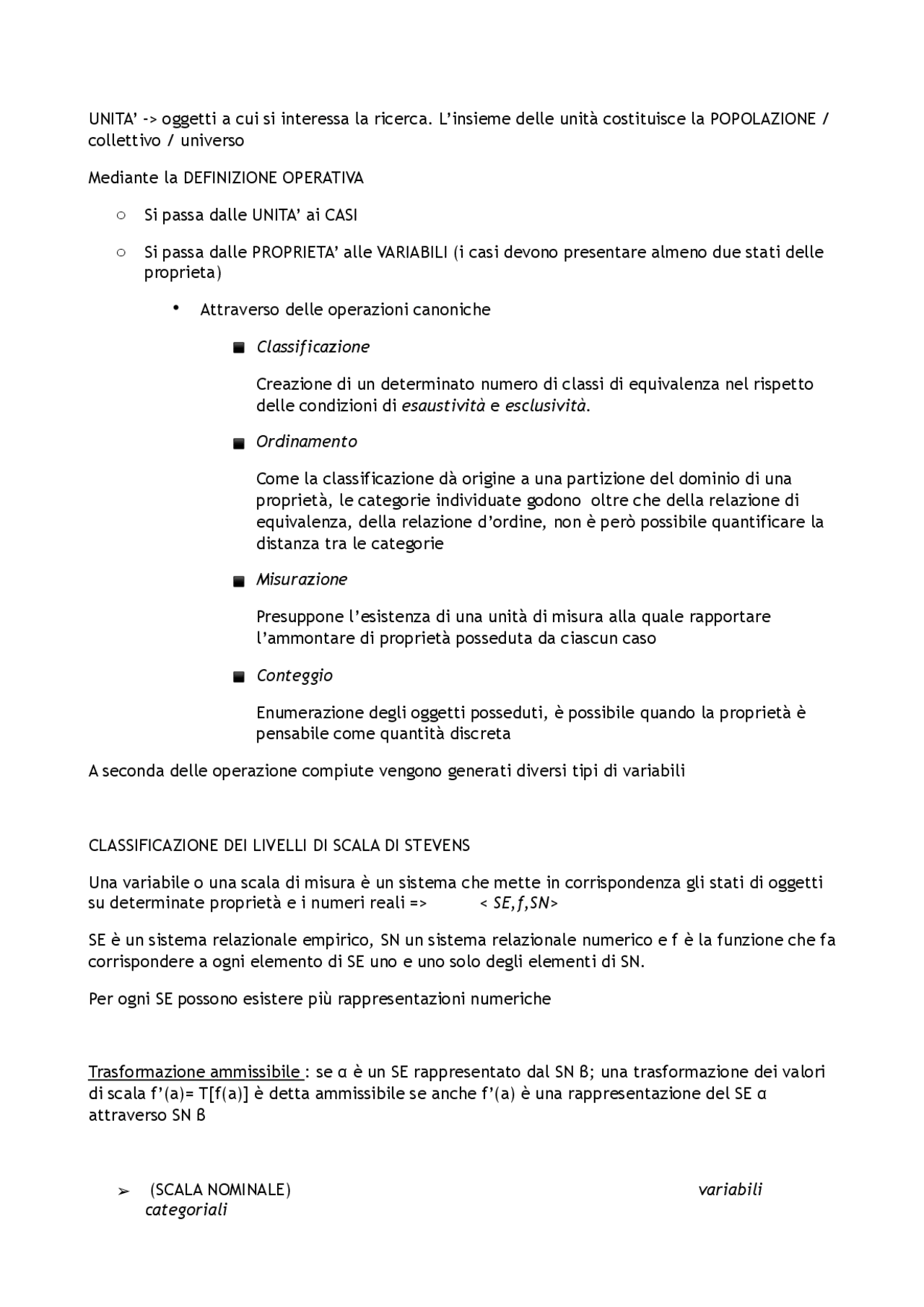 Riassunto Di Psicometria Docsity
