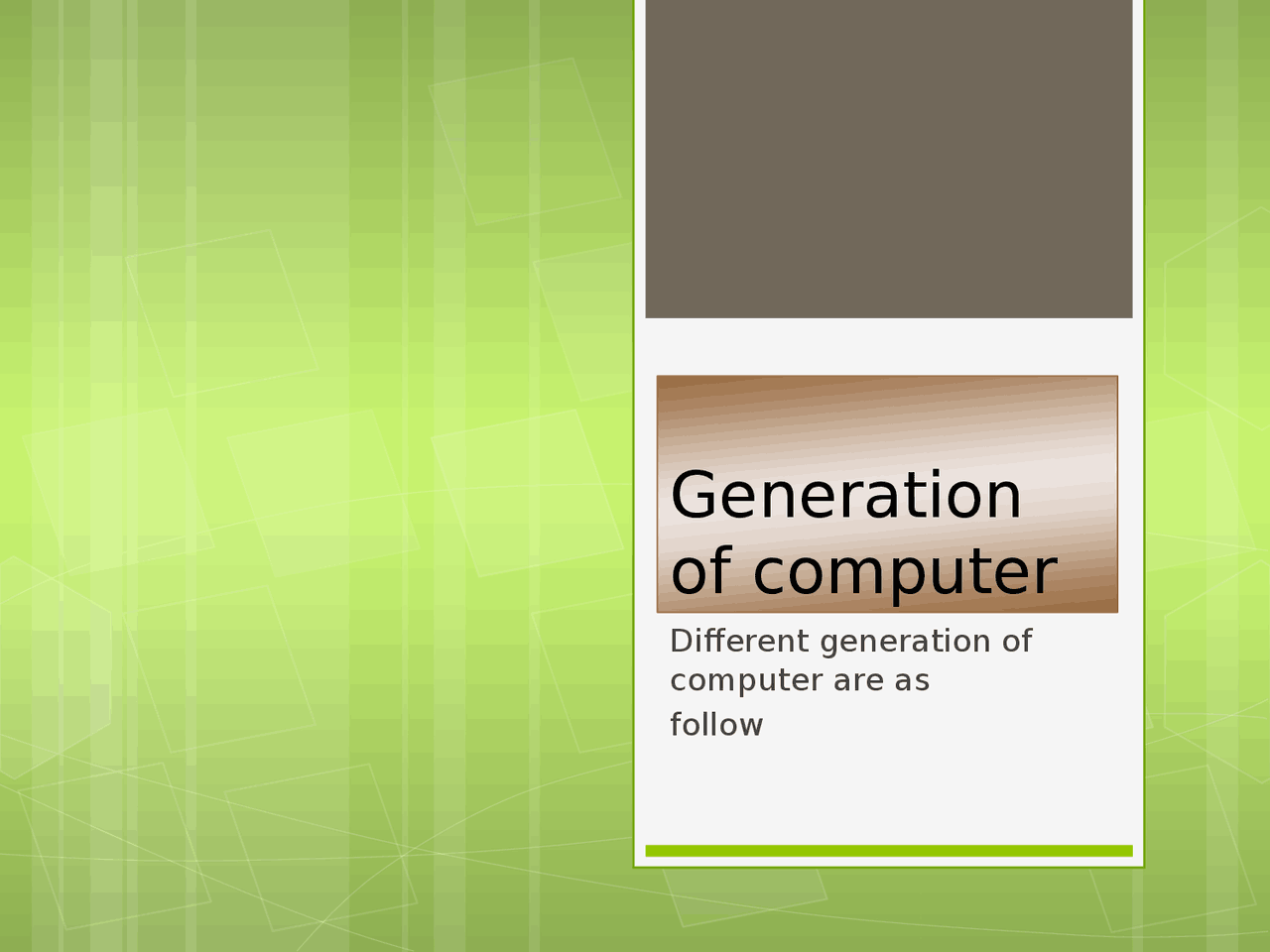 Computer Generations: From Vacuum Tubes to AI | Slides Computer Science ...