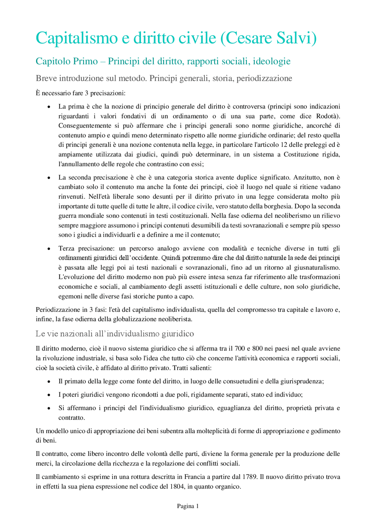 Cesare Salvi Capitalismo E Diritto Civile Docsity