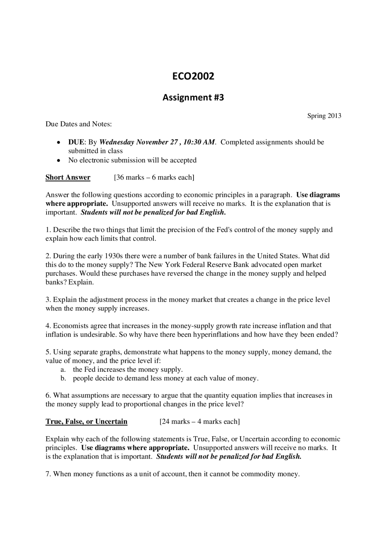 Money Supply, Inflation, and the Federal Reserve: An Economics II ...