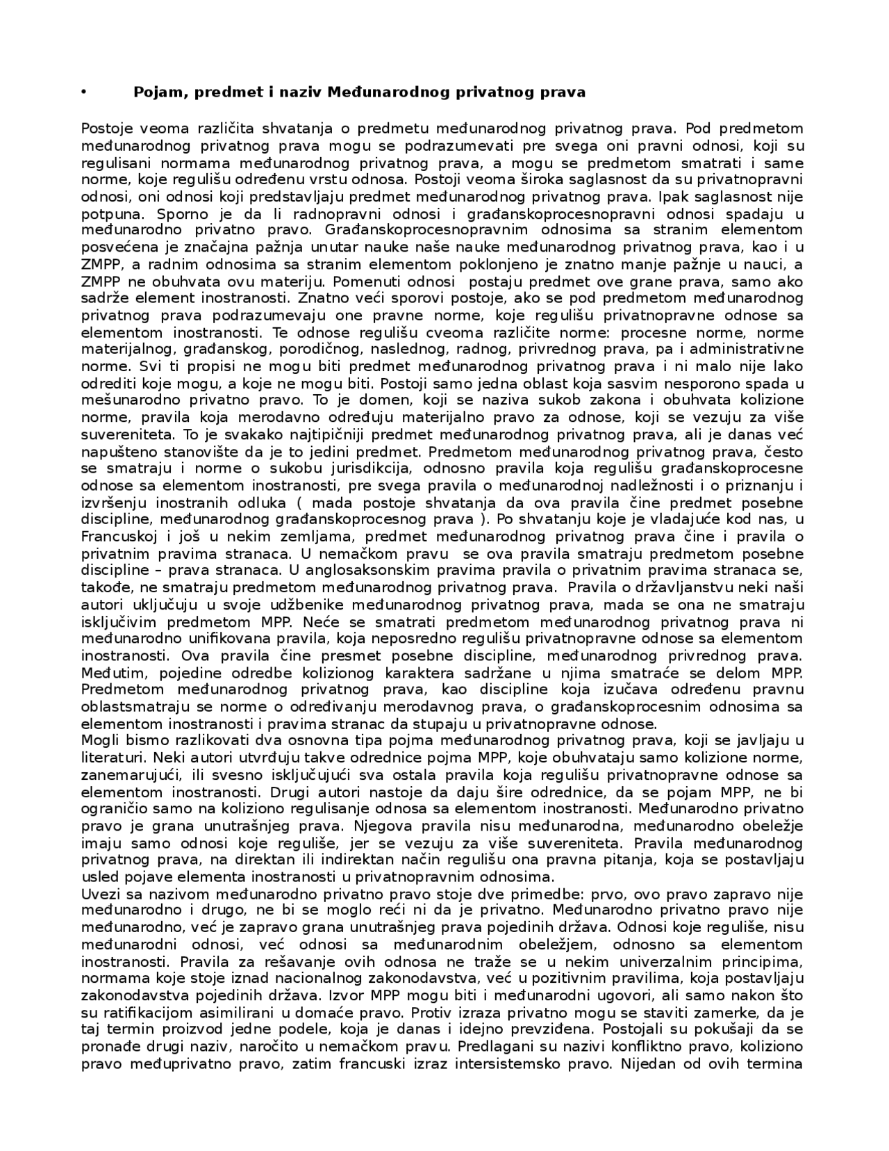 Skripte Iz Medjunarodnog Privatnog Prava Rezime Predlog Pravo Docsity