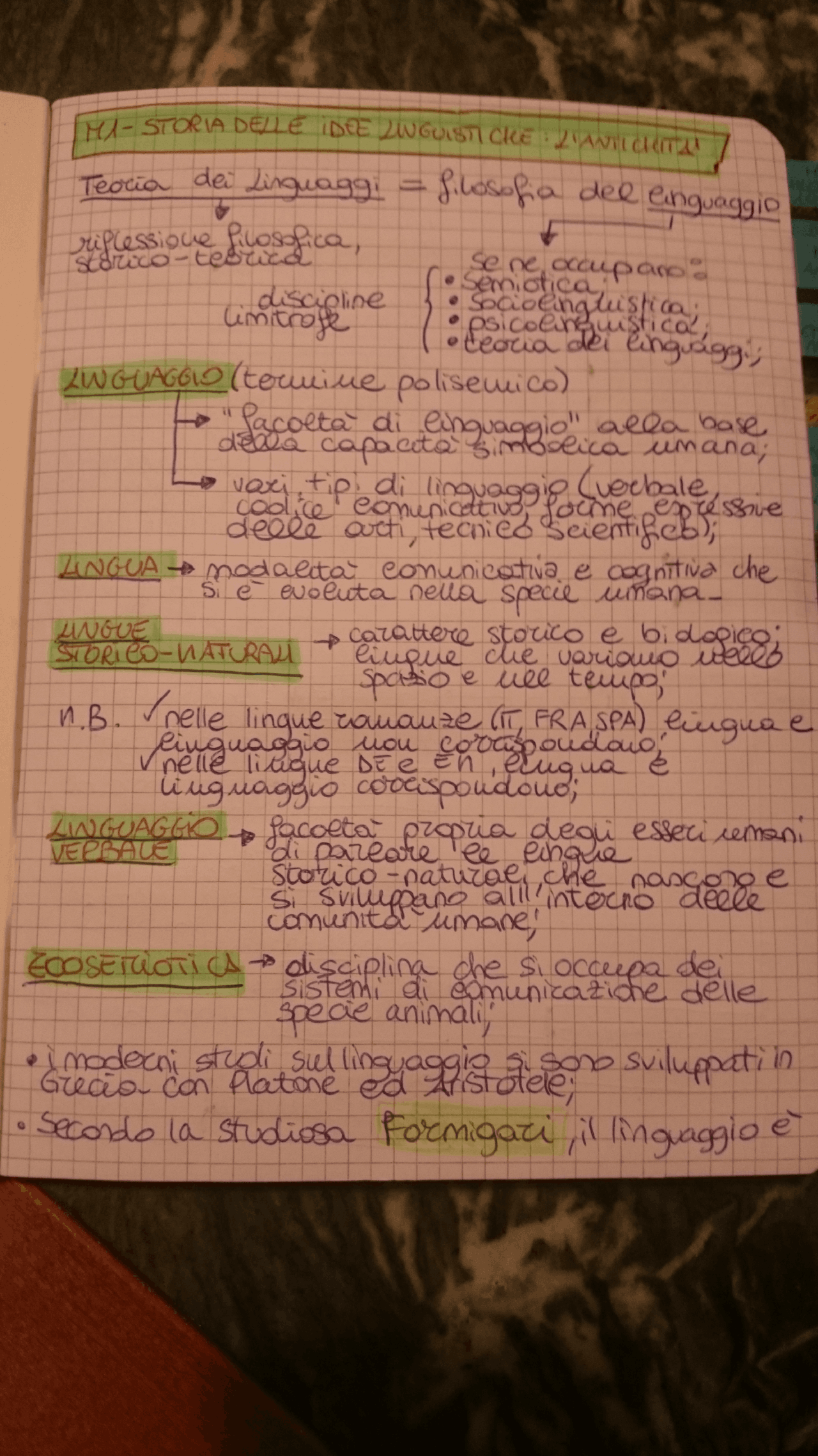 Teoria Dei Linguaggi Appunti Di Linguistica Docsity