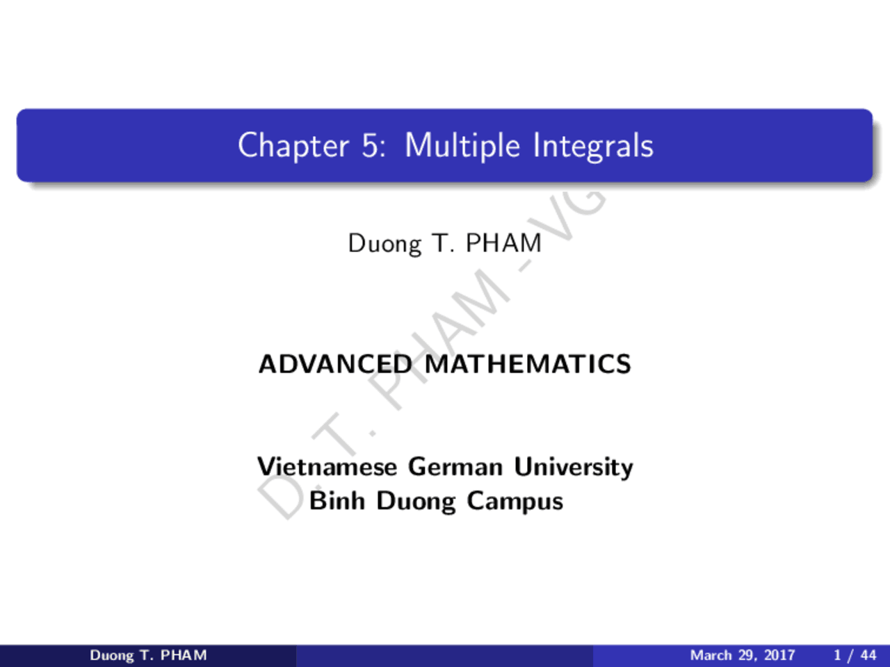 Advance mathematics 5 | Lecture notes Advanced Calculus | Docsity