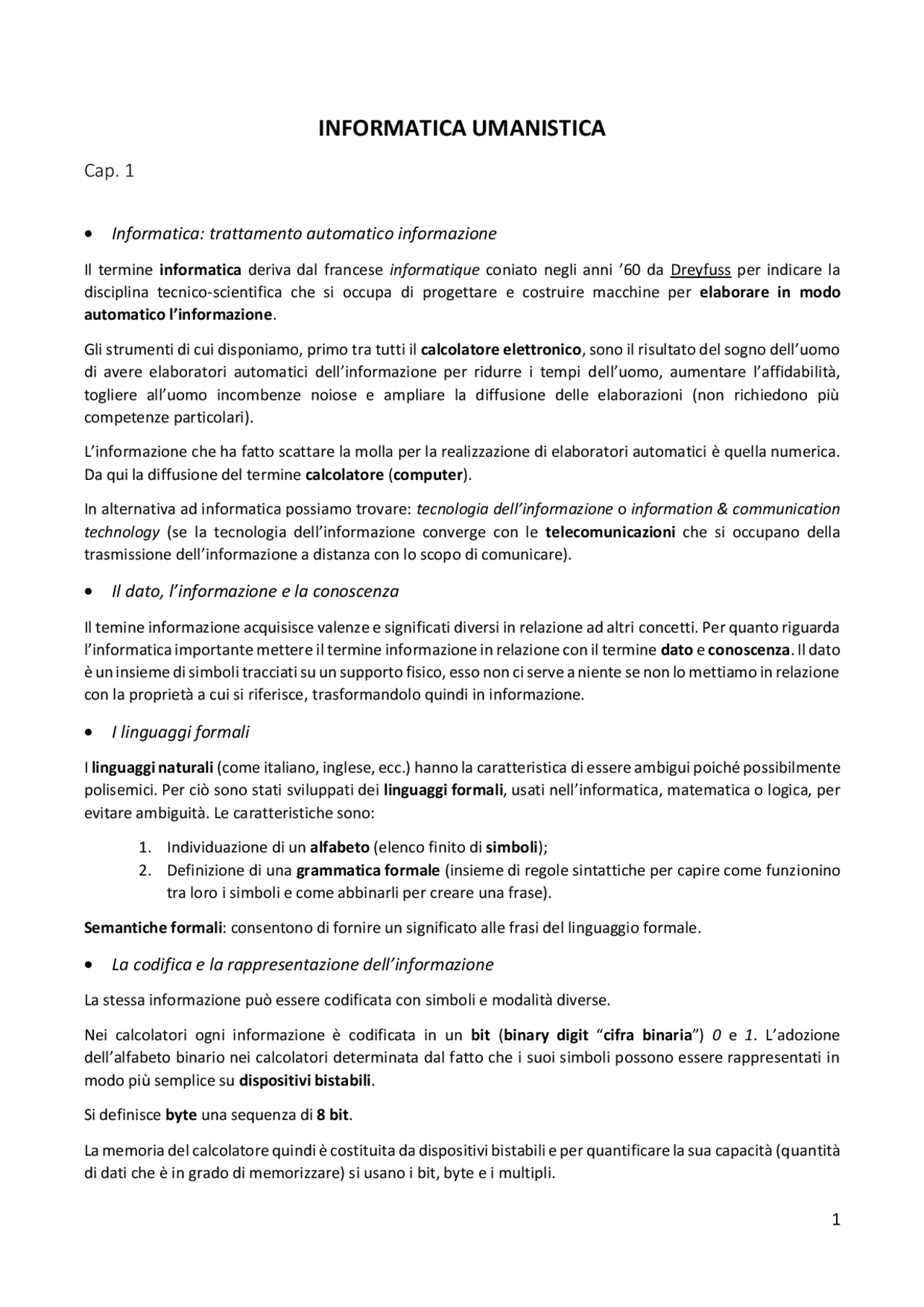 "Informatica umanistica" di Lazzari - Docsity