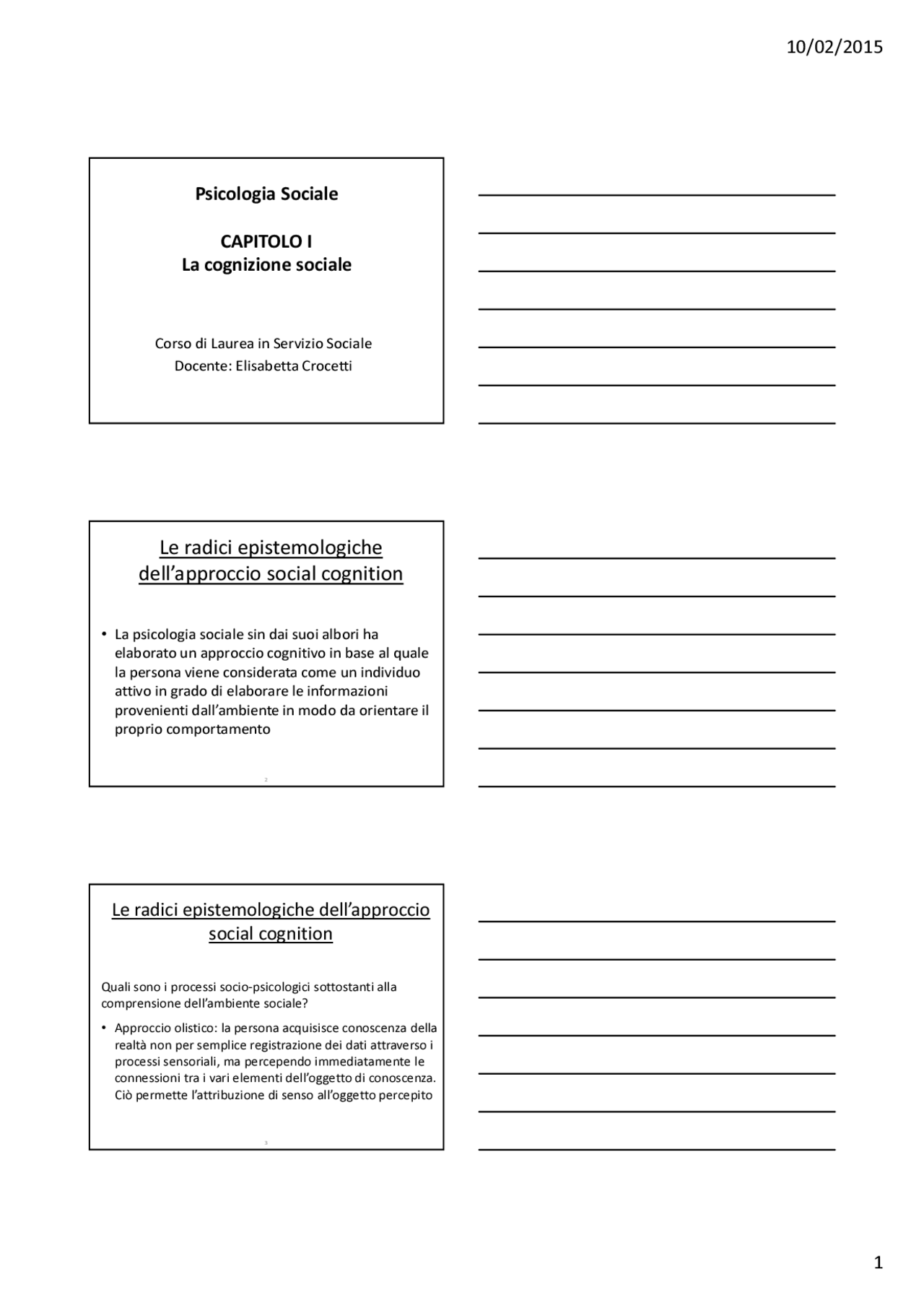 Psicologia Sociale La Cognizione Docsity