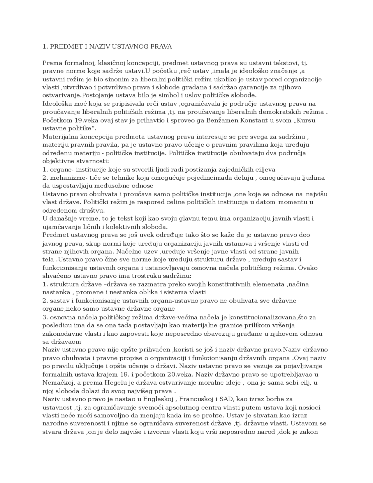 Ustavno Pravo Skripta Rezime Predlog Ustavno Pravo Docsity