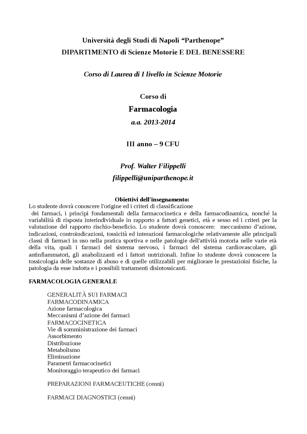 Appunti Farmacologia Docsity