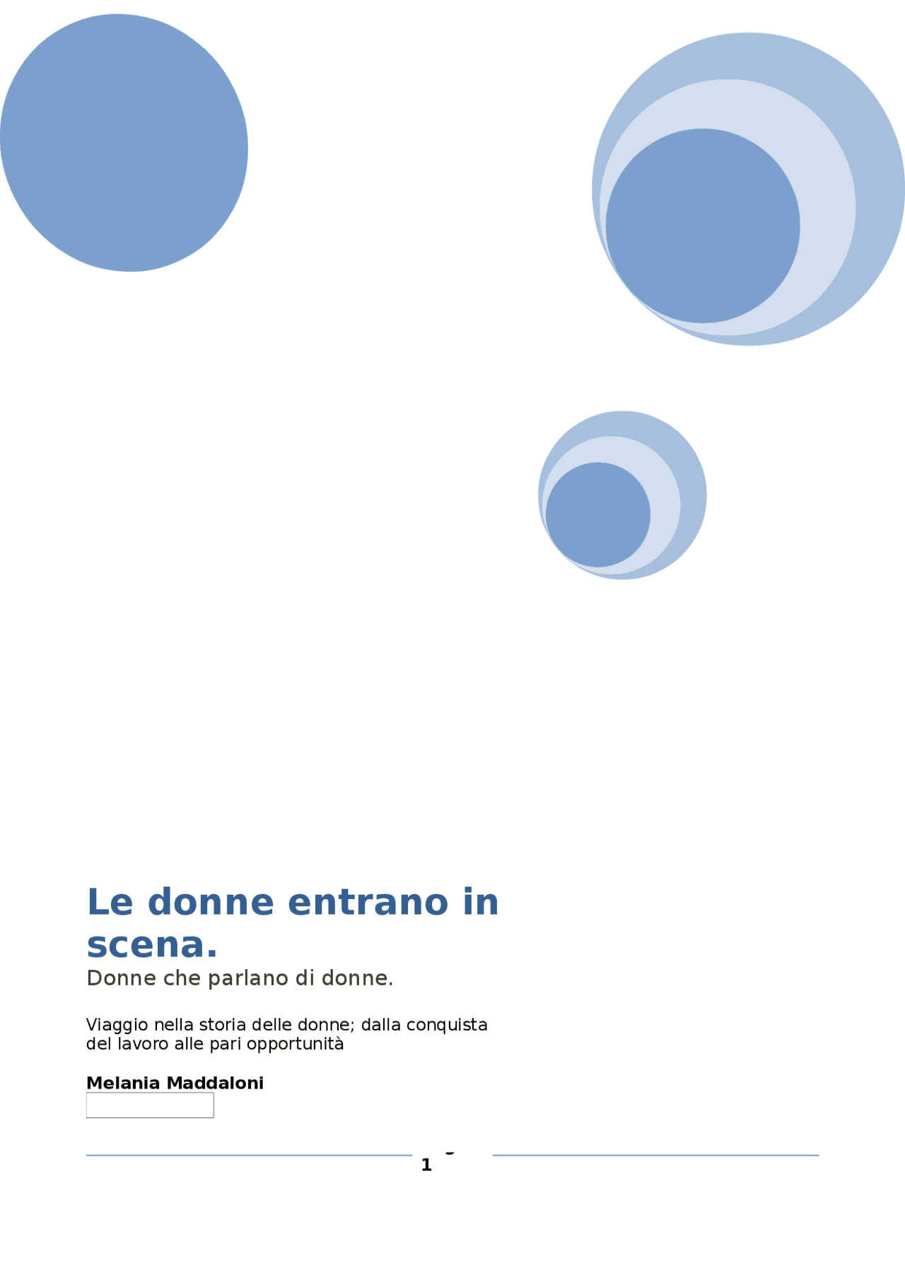 Le Donne Entrano In Scena Docsity