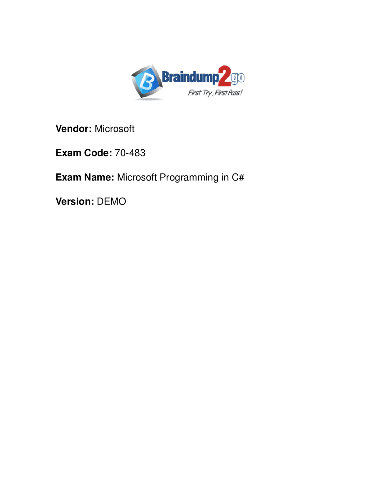 Microsoft Programming in C# Exam: Questions & Answers - Docsity