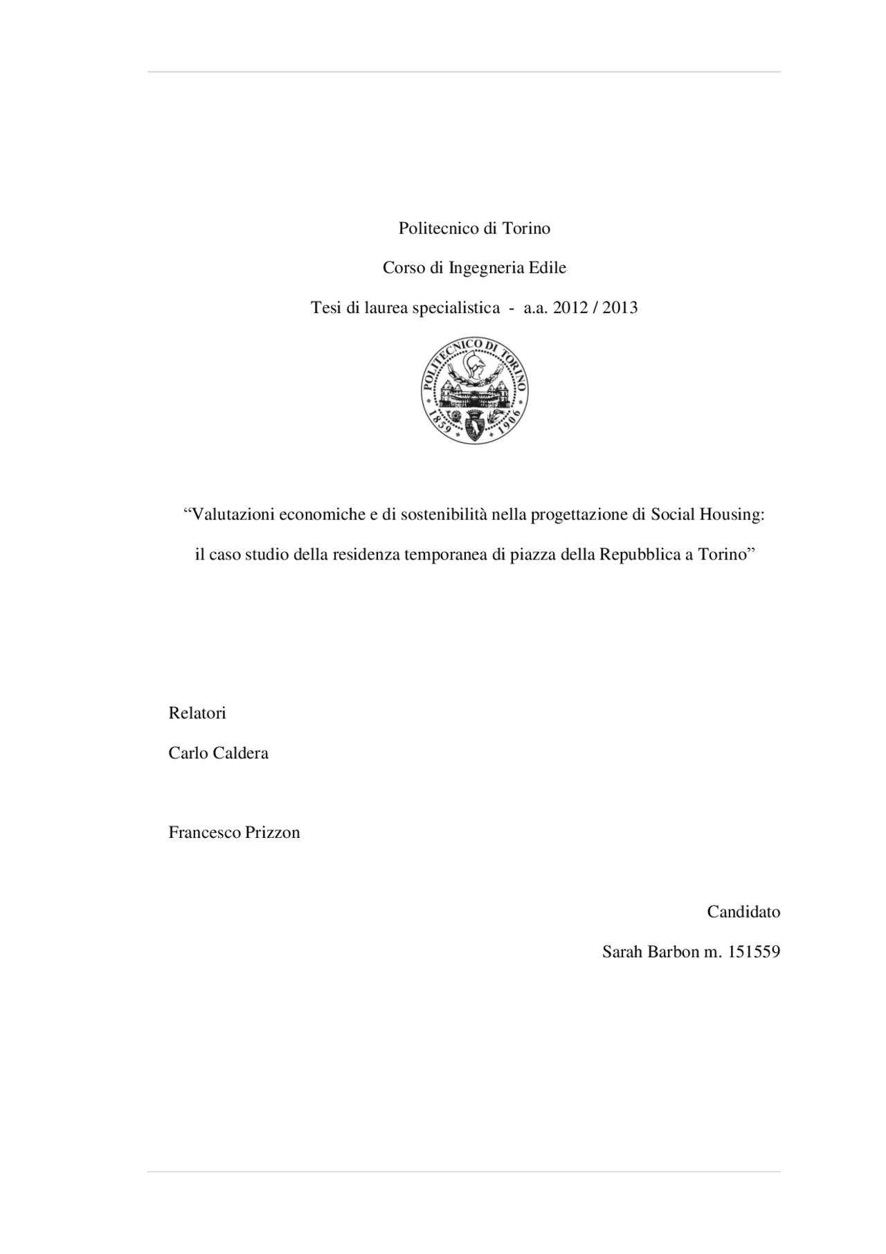 Tesi Di Laurea Magistrale In Ingegneria Edile Docsity