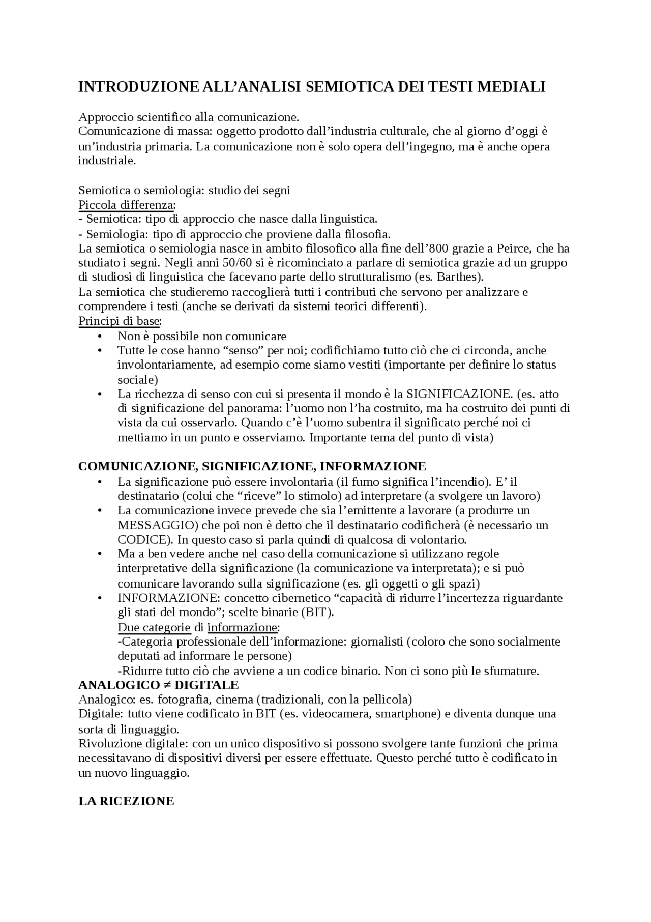 Teoria E Forme Della Comunicazione Docsity