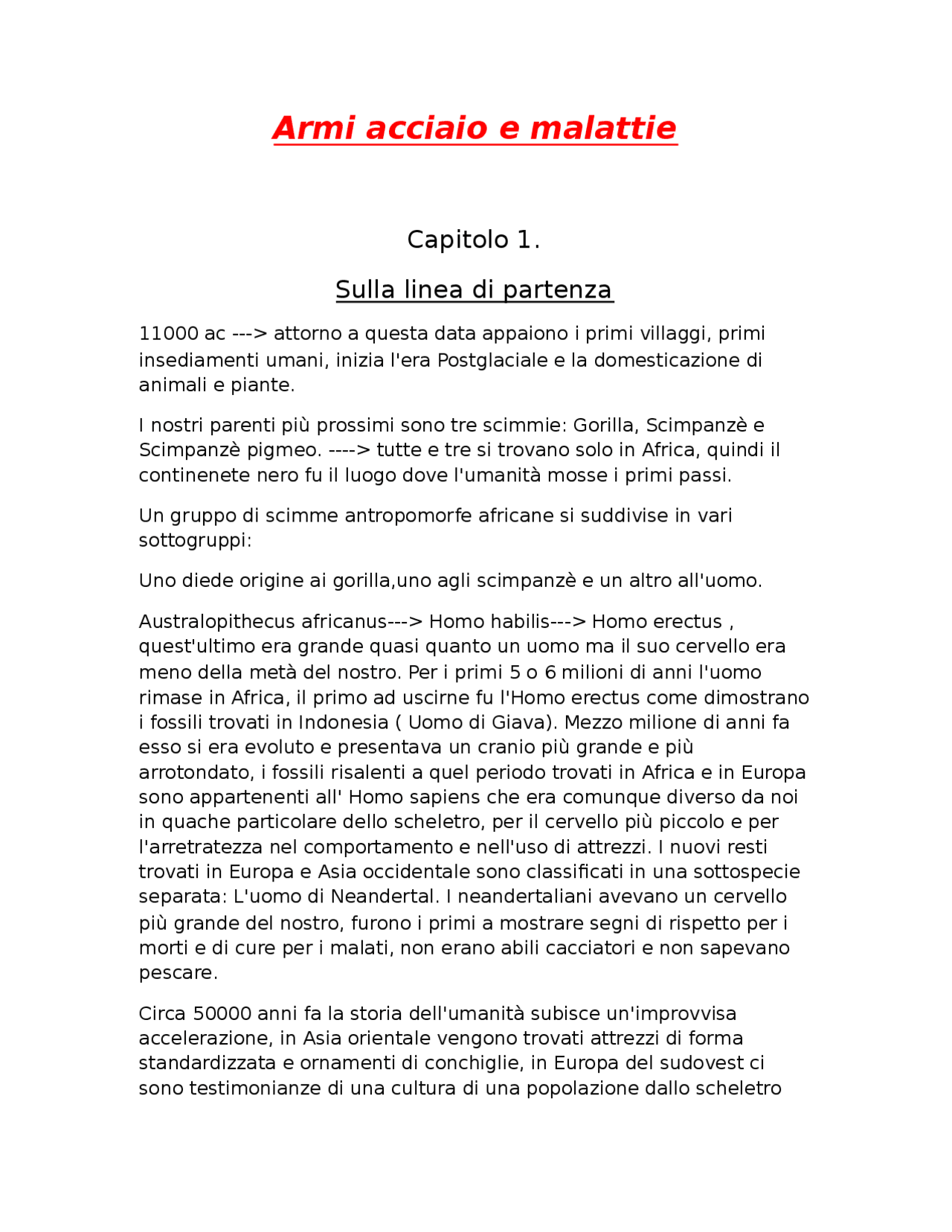Armi Acciaio E Malattie Docsity
