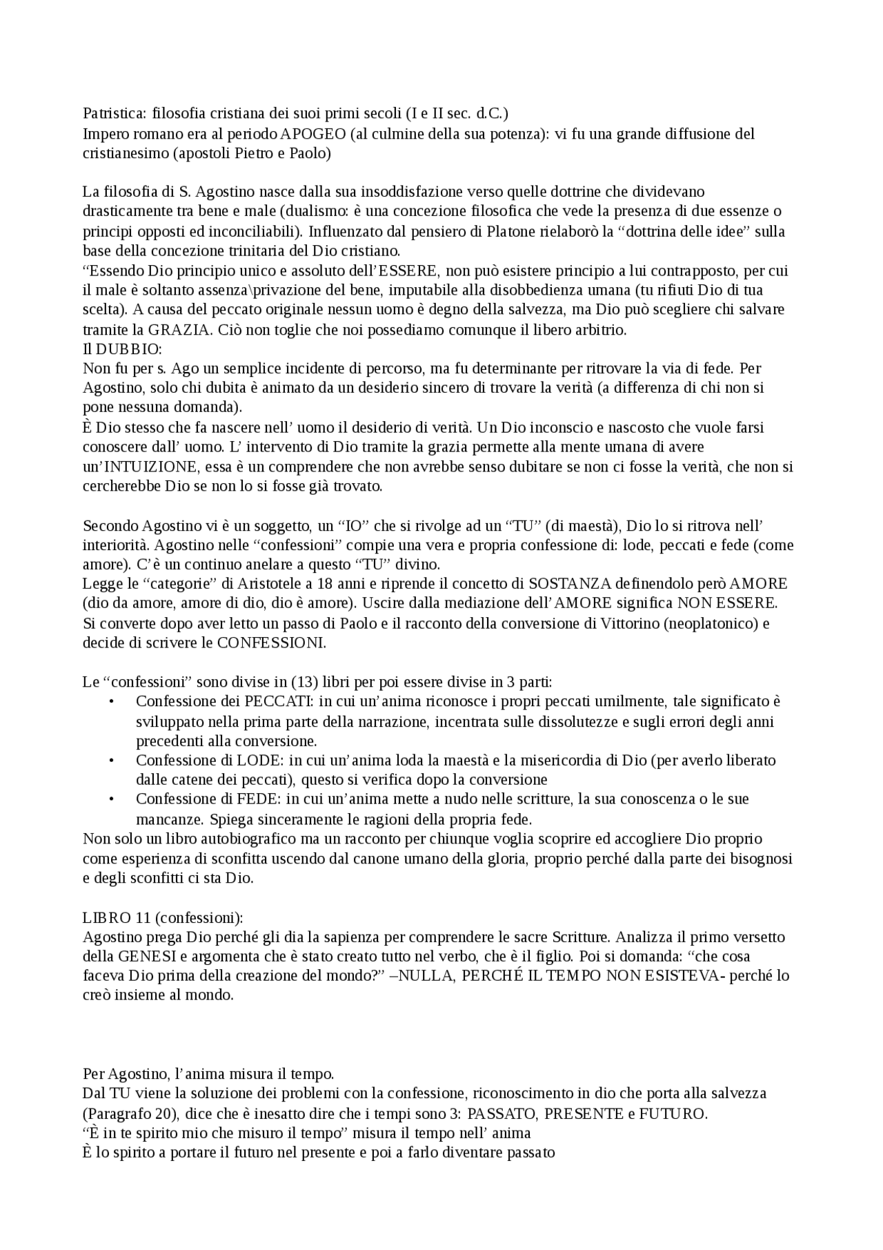 Sintesi Santagostino Docsity