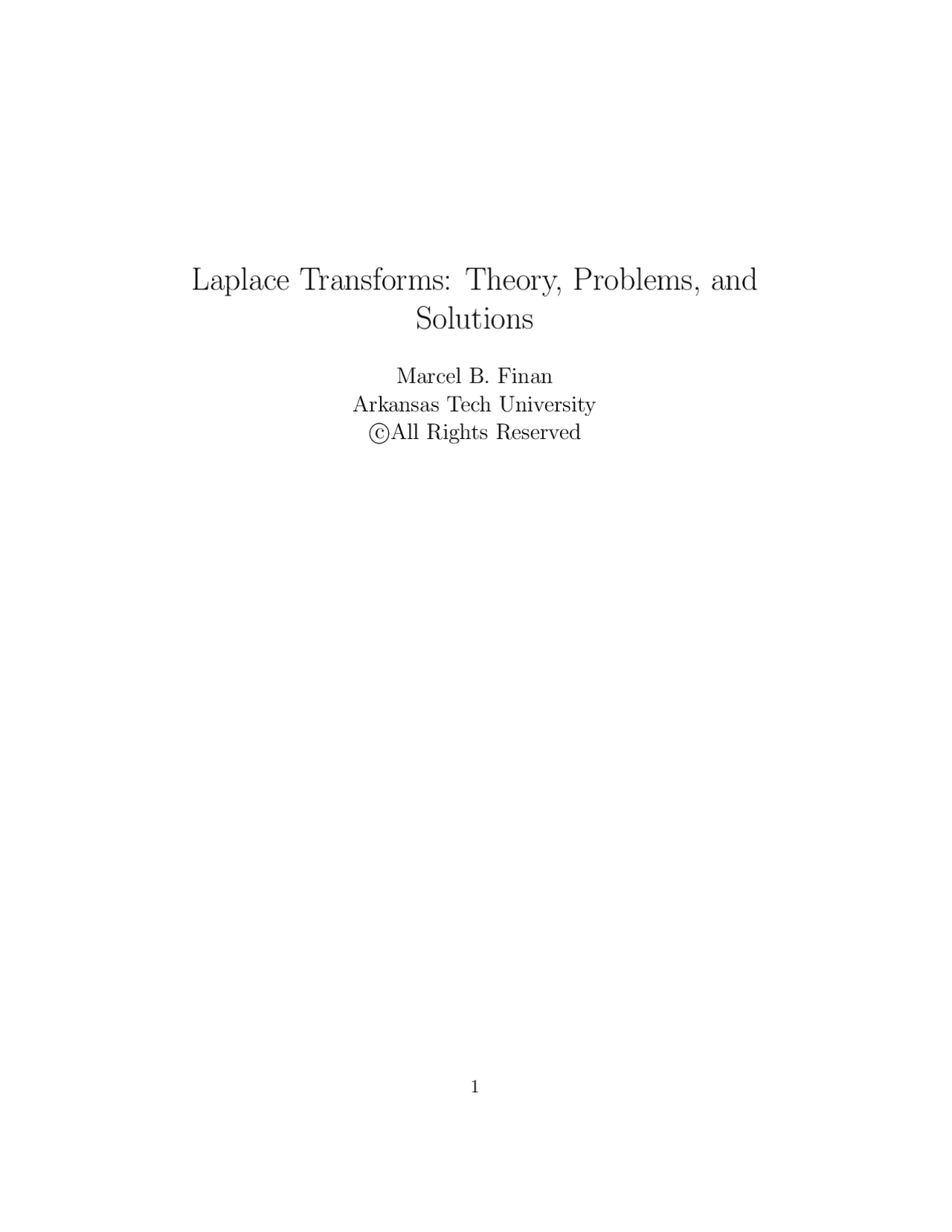 Laplace Transformation Problems And Solutions Docsity