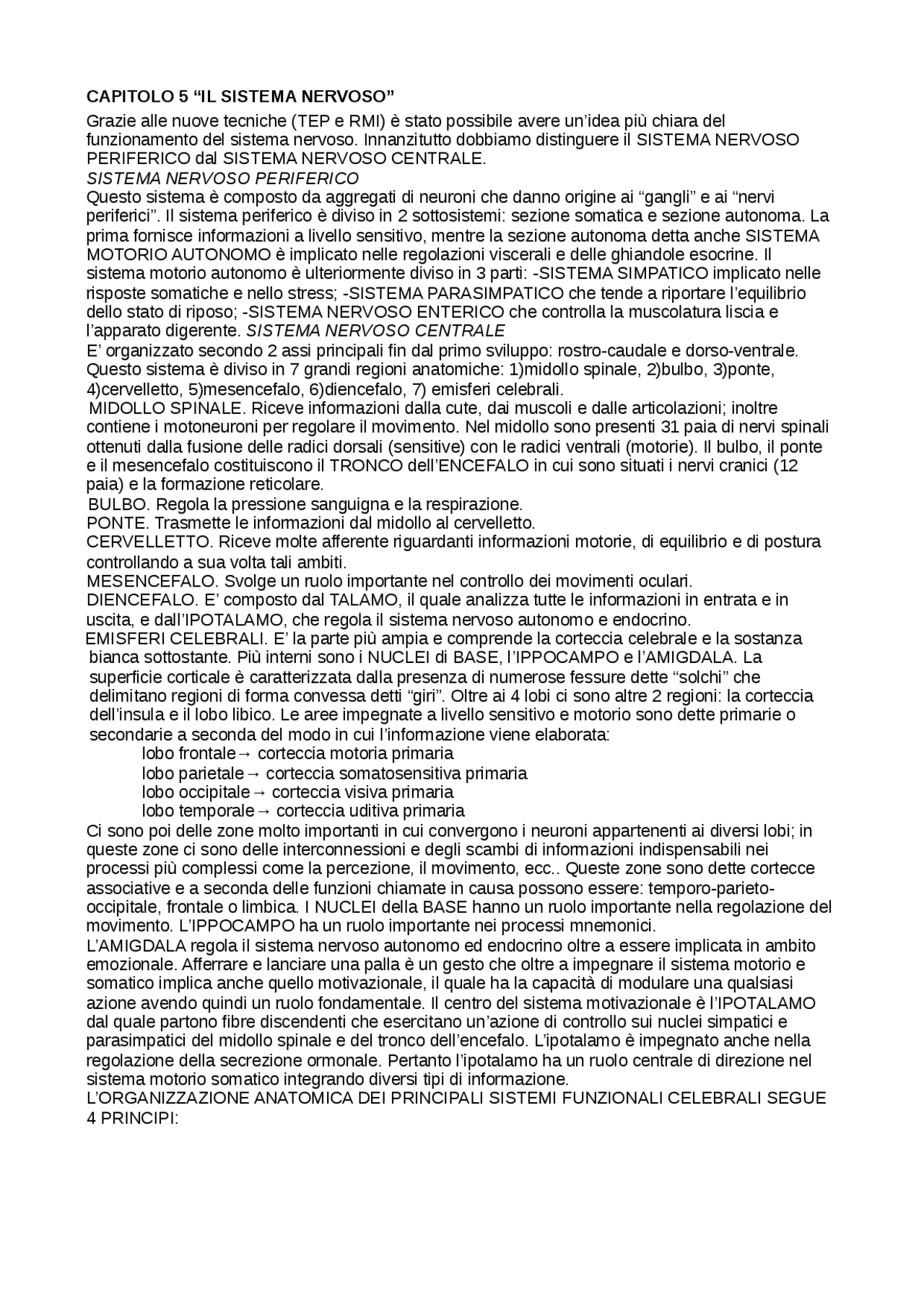 Secondo Modulo Psicobiologia Berardi Docsity