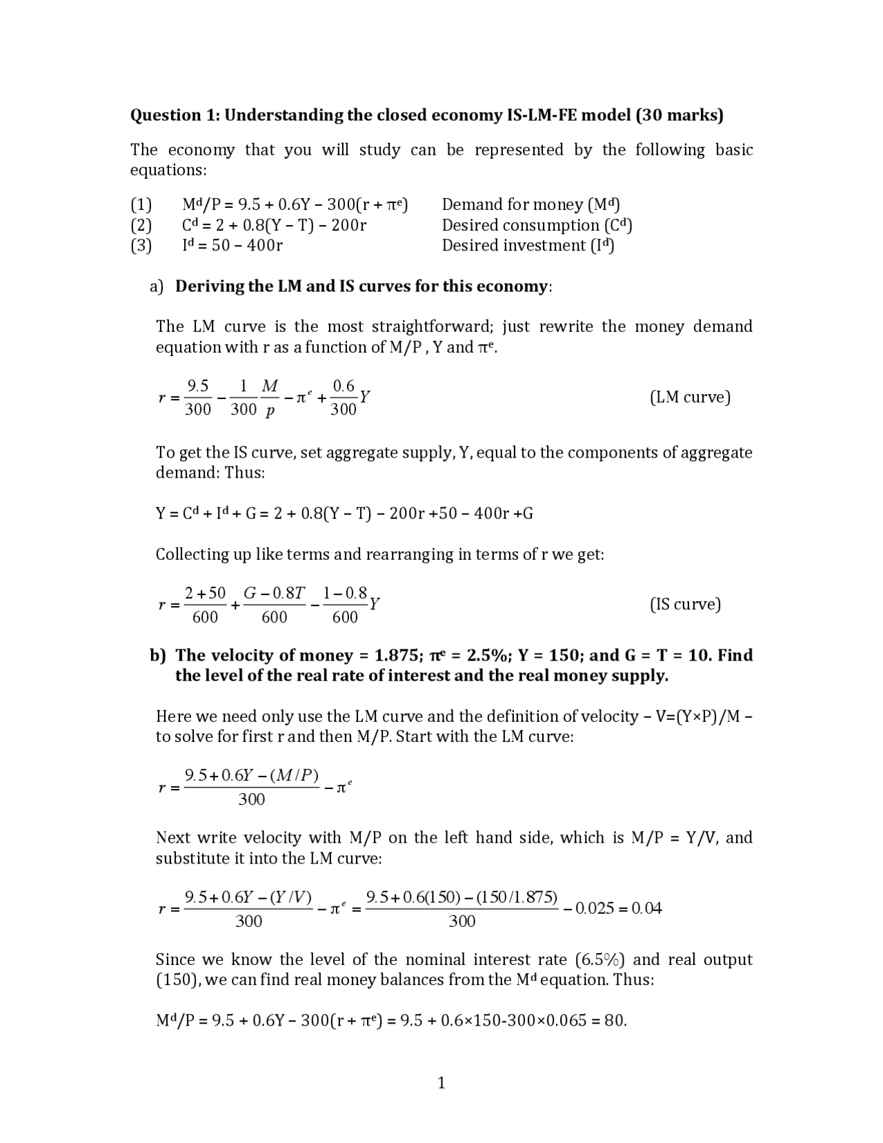 intermediate macroeconomics | Exams Macroeconomics | Docsity