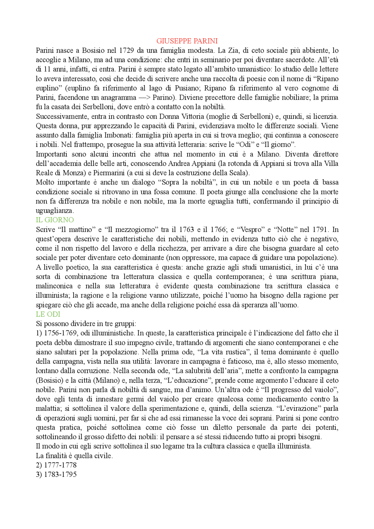 Parinialfieri E Foscolo Docsity