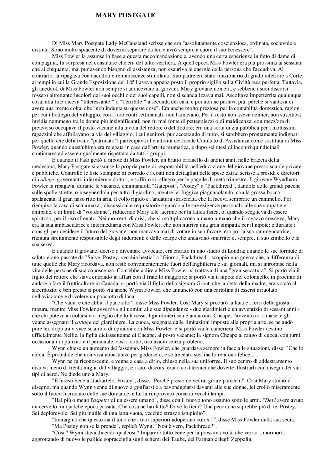 TRADUZIONE DI "MARY POSTGATE" DI KIPLING | Traduzioni di Letteratura ...