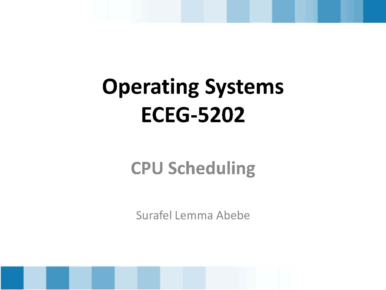 Cpu Scheduling On Operating System Docsity