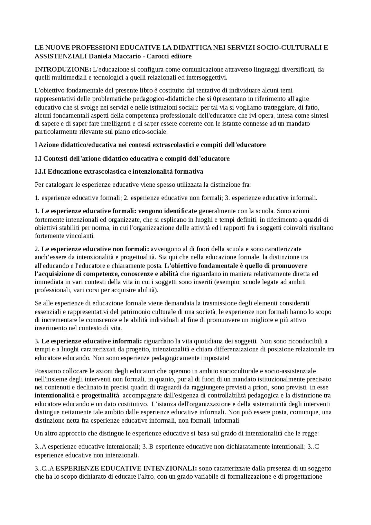 Le Nuove Professioni Educative Docsity