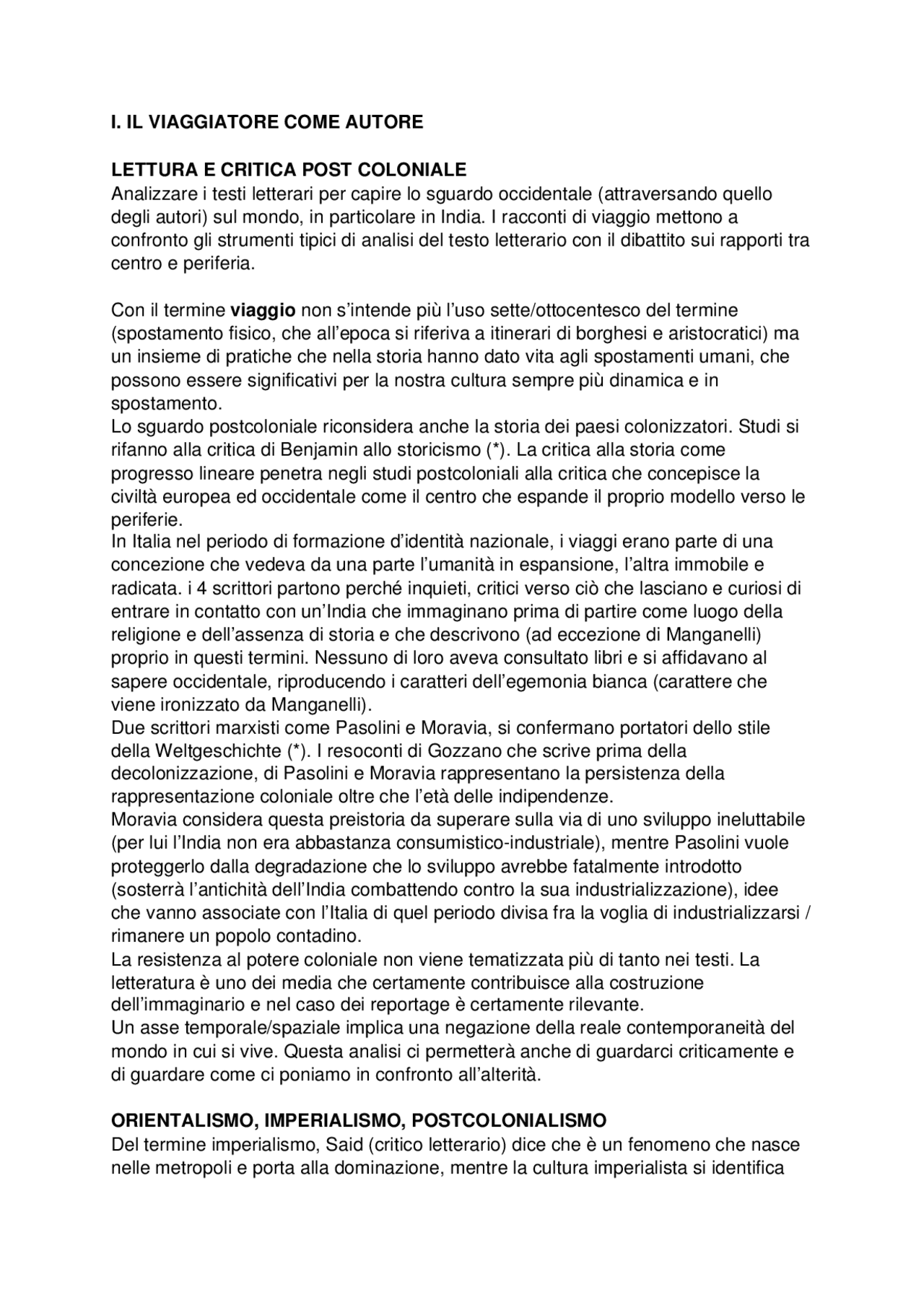 Il viaggiatore come autore - Docsity