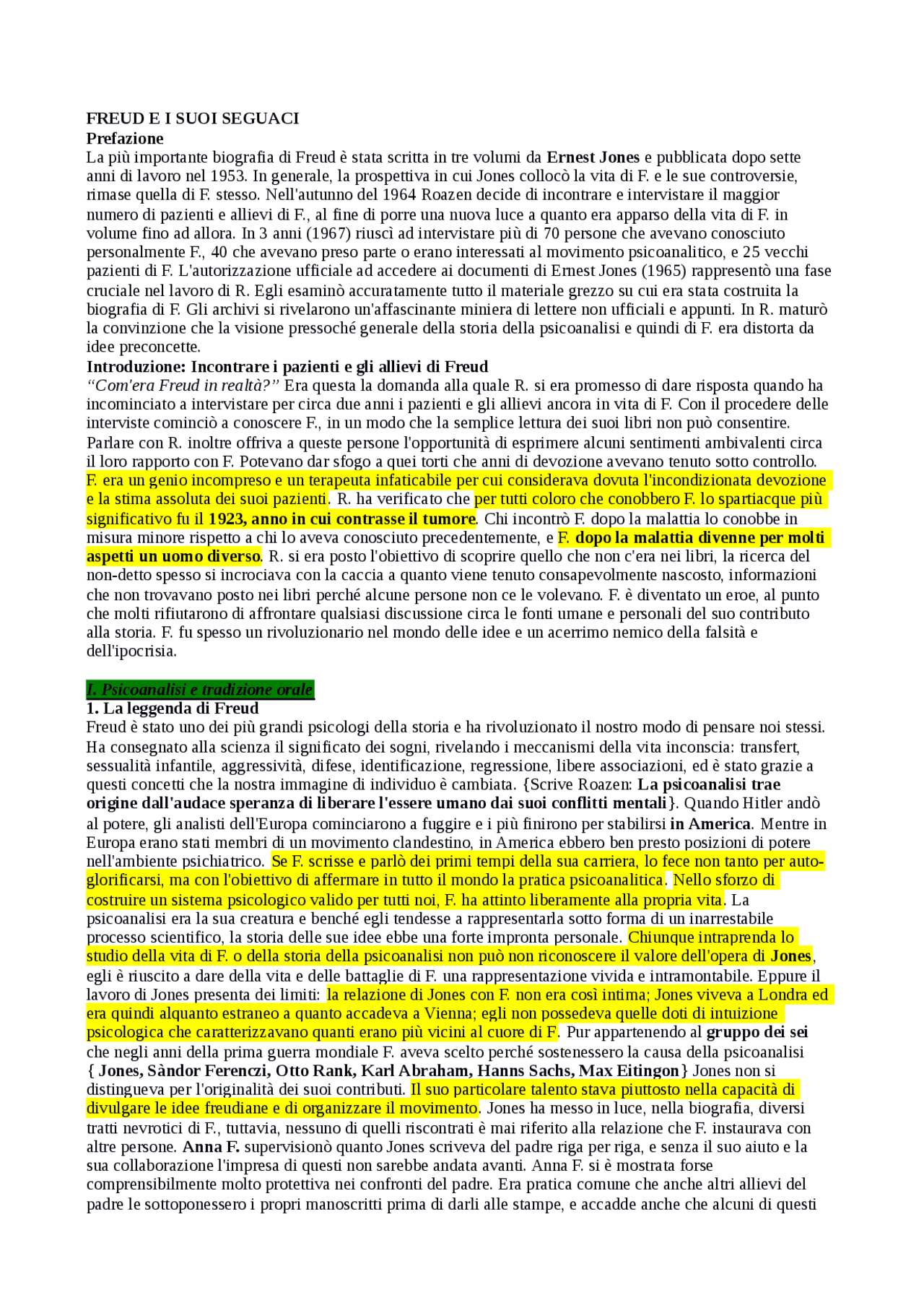 Freud E I Suoi Seguaci Docsity