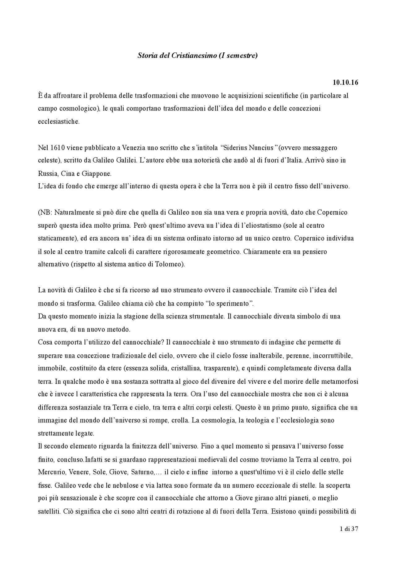 Storia Del Cristianesimo Appunti Lezioni Docsity