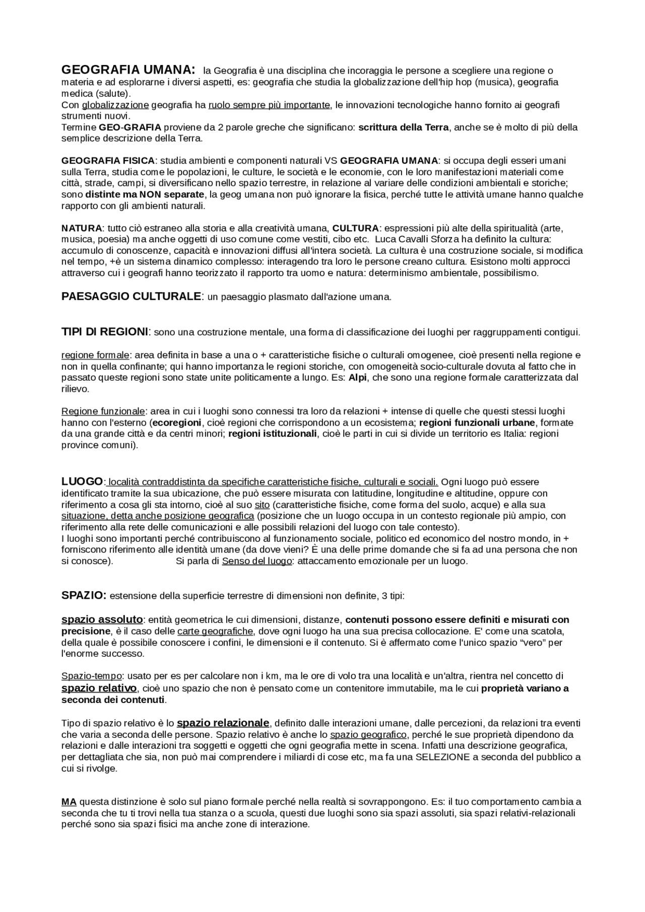 Manuale Di Geografia Umana Docsity