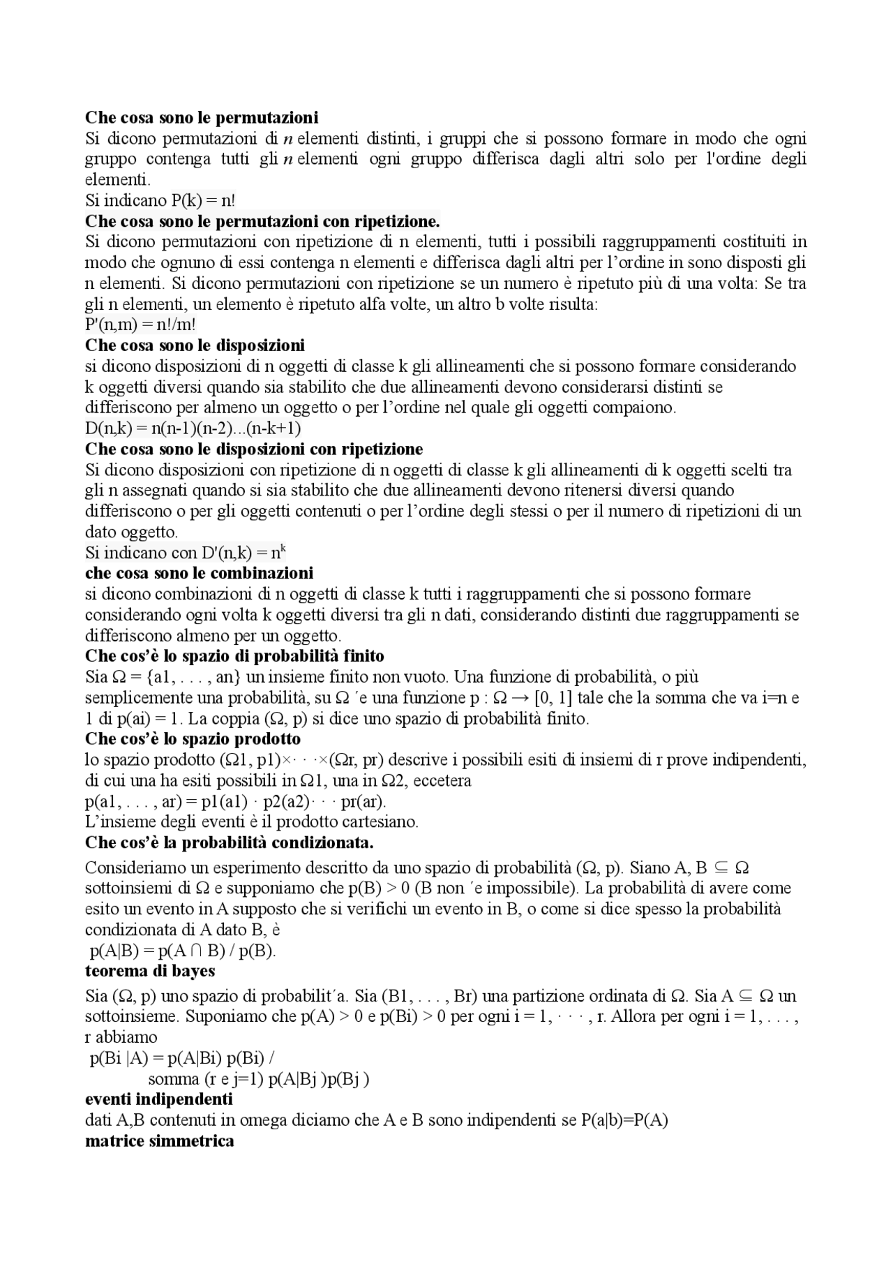 Matematica Di Angelo Guerraggio Appunti Di Matematica Generale Docsity