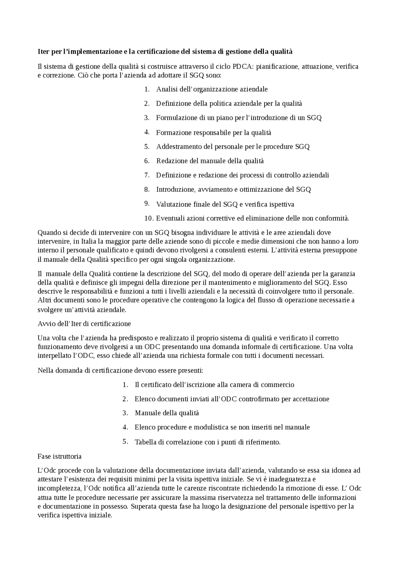 Teoria E Tecnica Della Qualità Docsity