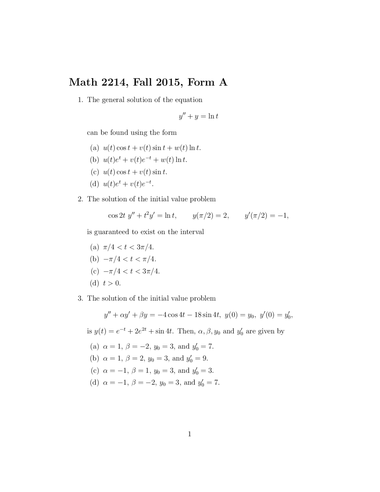 11 Multiple Choice Questions Of Introduction To Different Equations