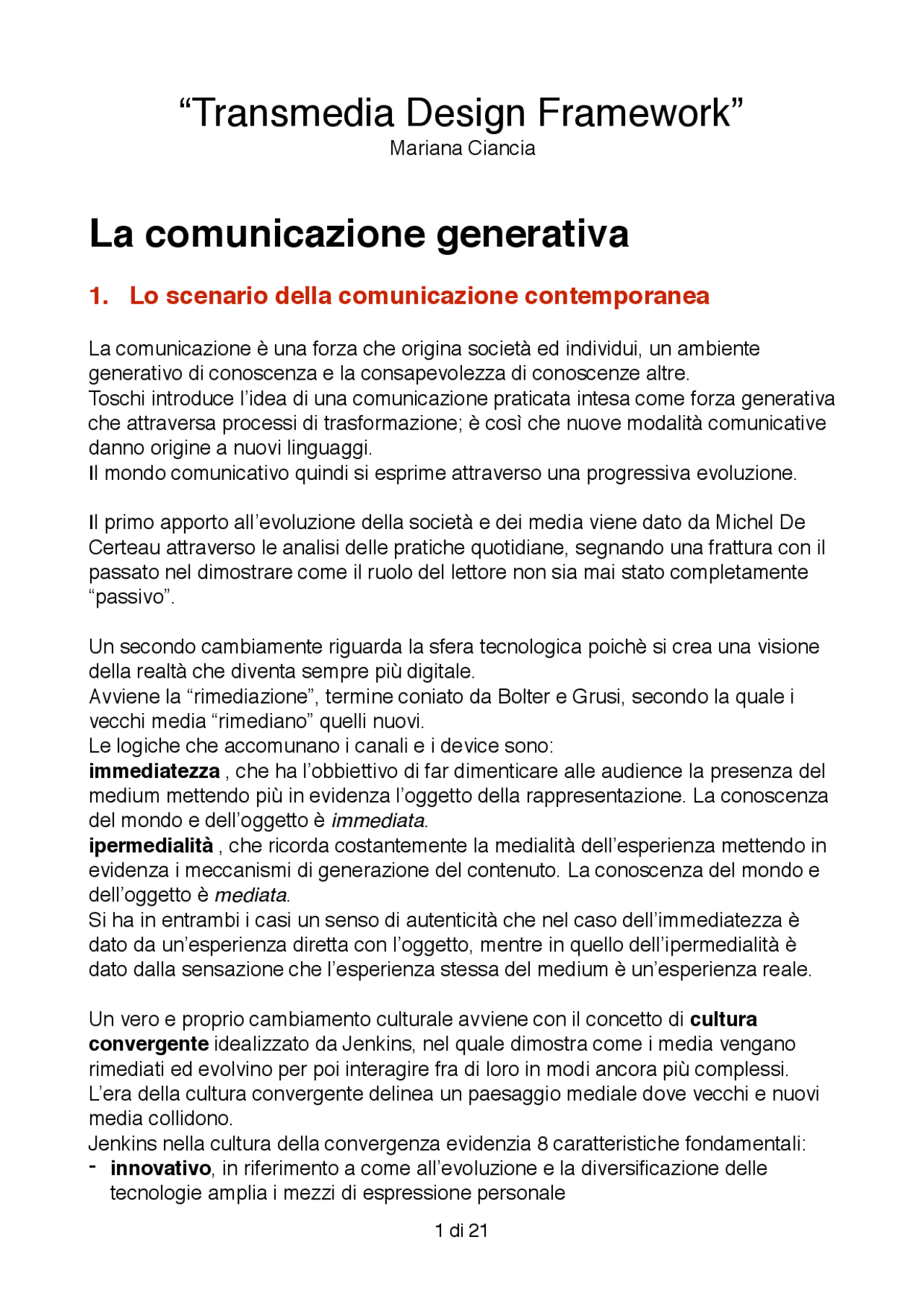 Transmedia Design Framework - Docsity