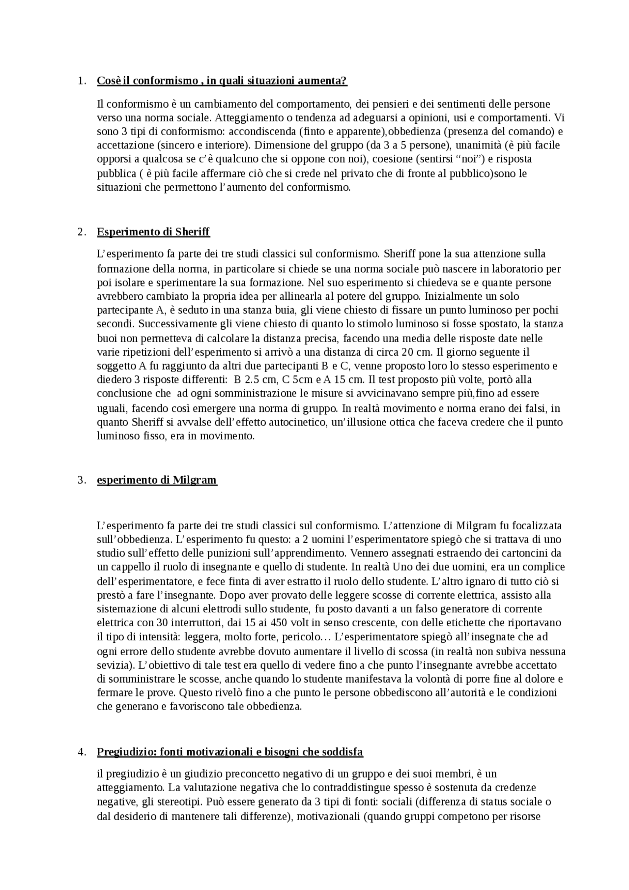 Riassunto Libro Cosè Il Conformismo Docsity