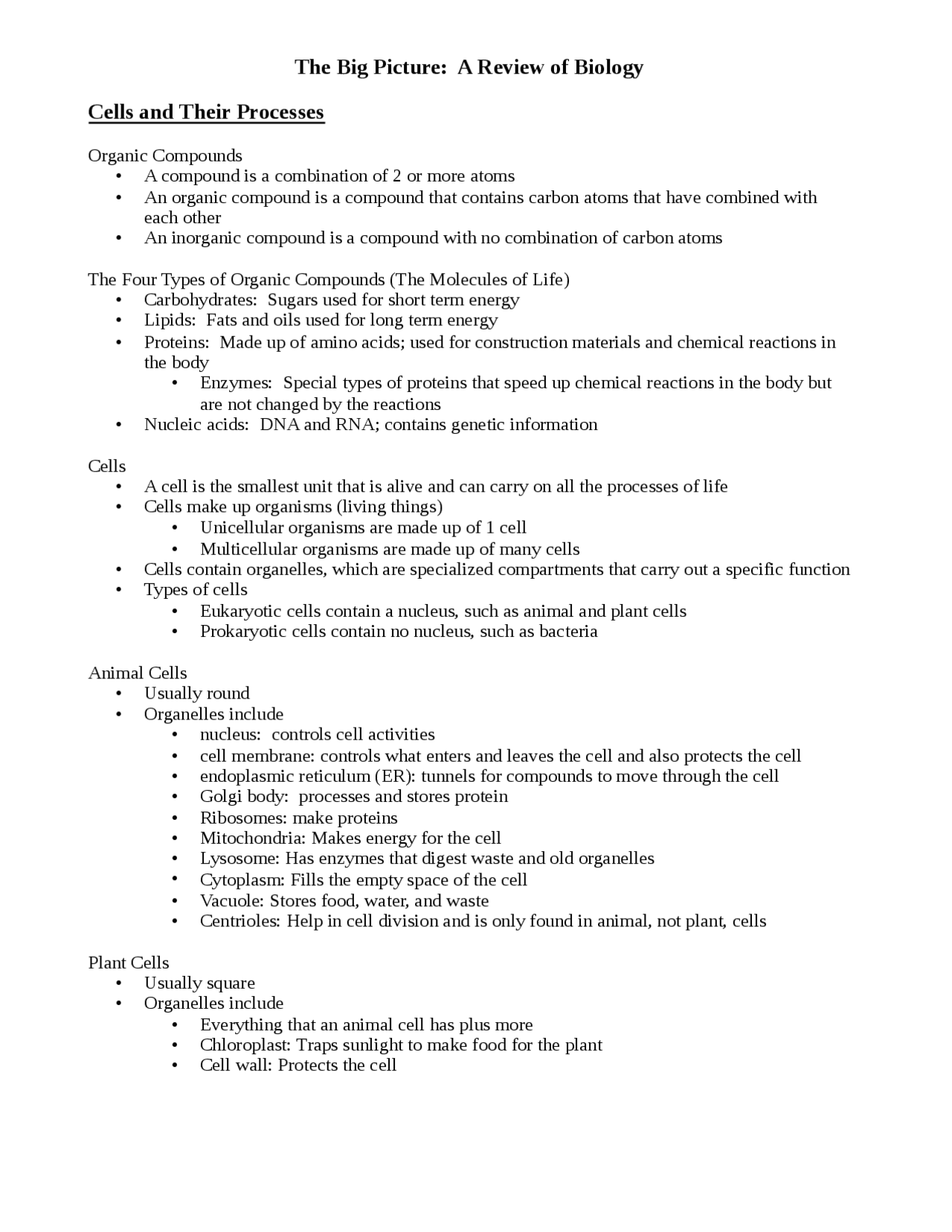 Biology Review Questions - Docsity