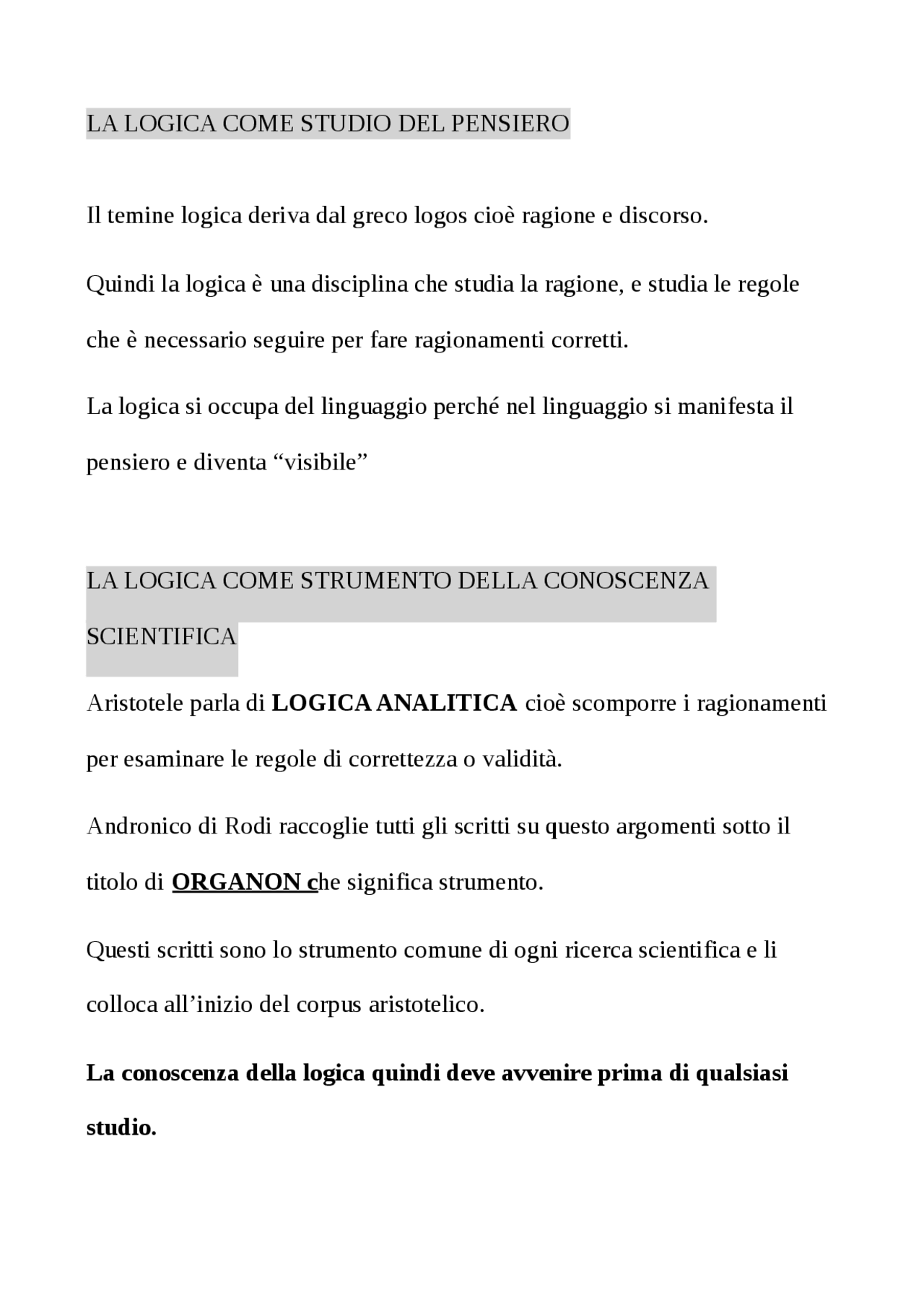 Aristotele Pensiero E Docsity