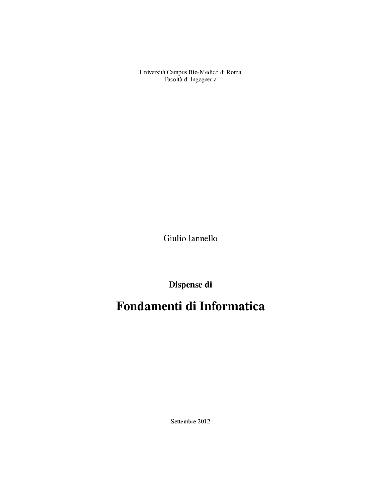 Dispense Di Fondamenti Di Informatica Docsity