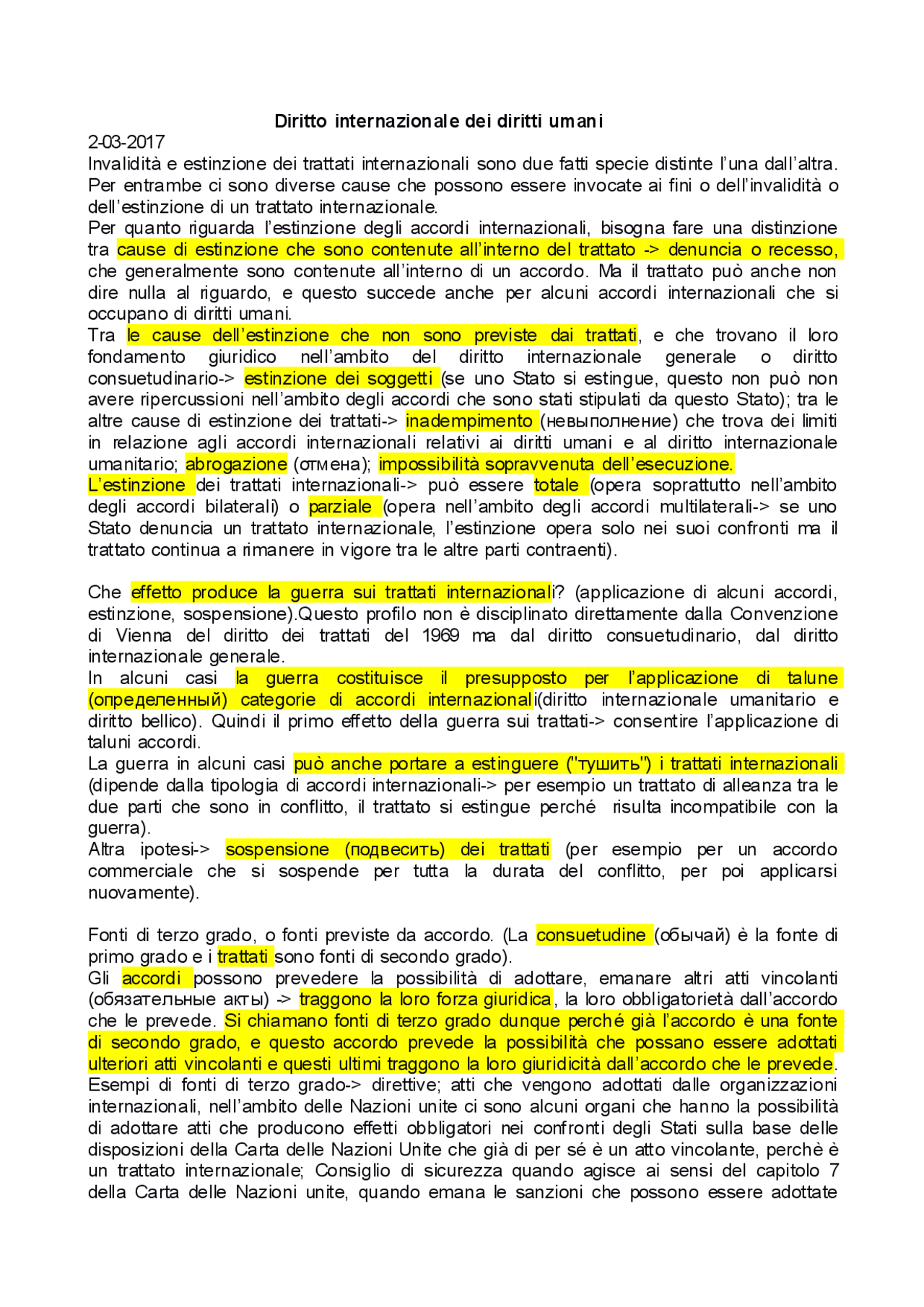 Diritto Internazionale Dei Diritti Umani Docsity