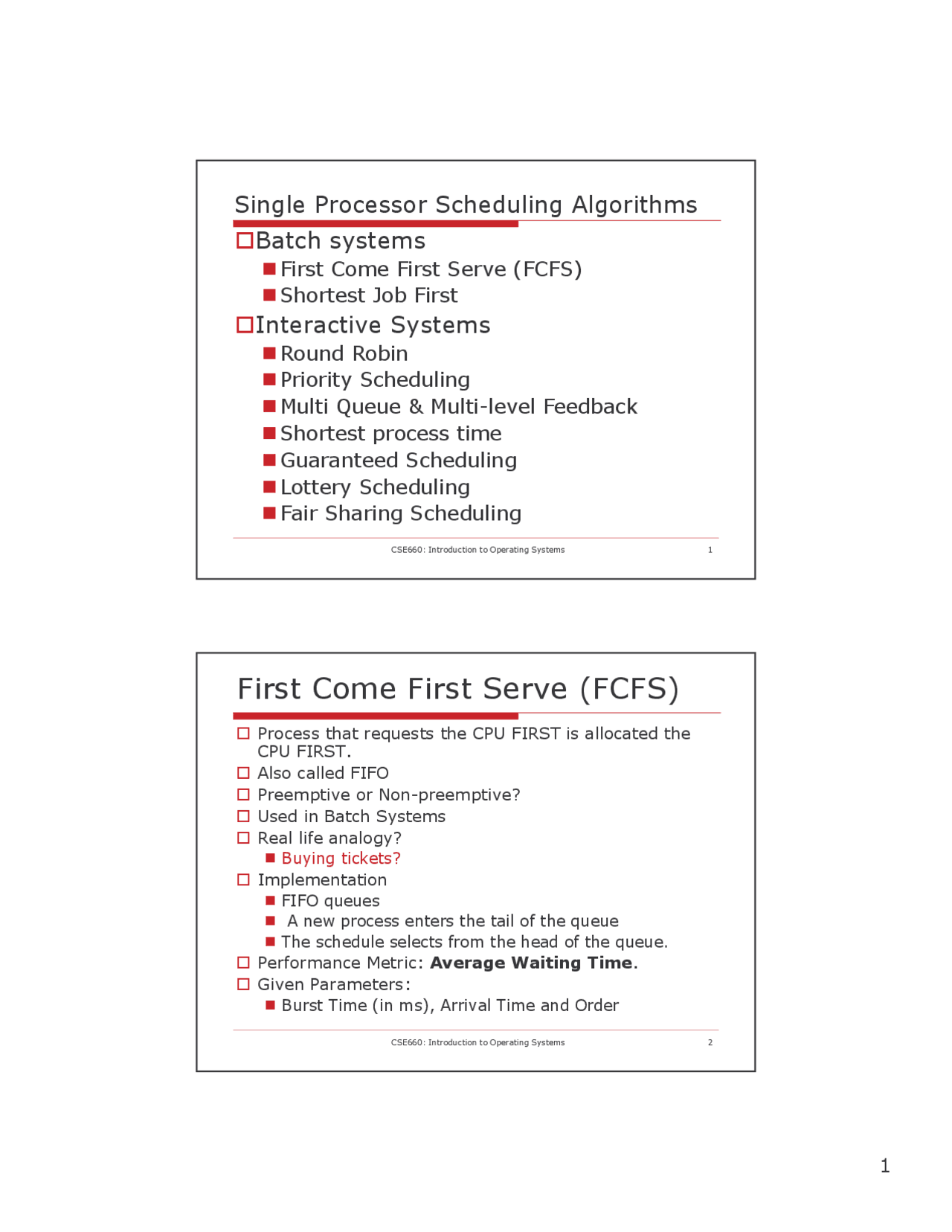 Process Shedulling Algorithem About Computer Docsity